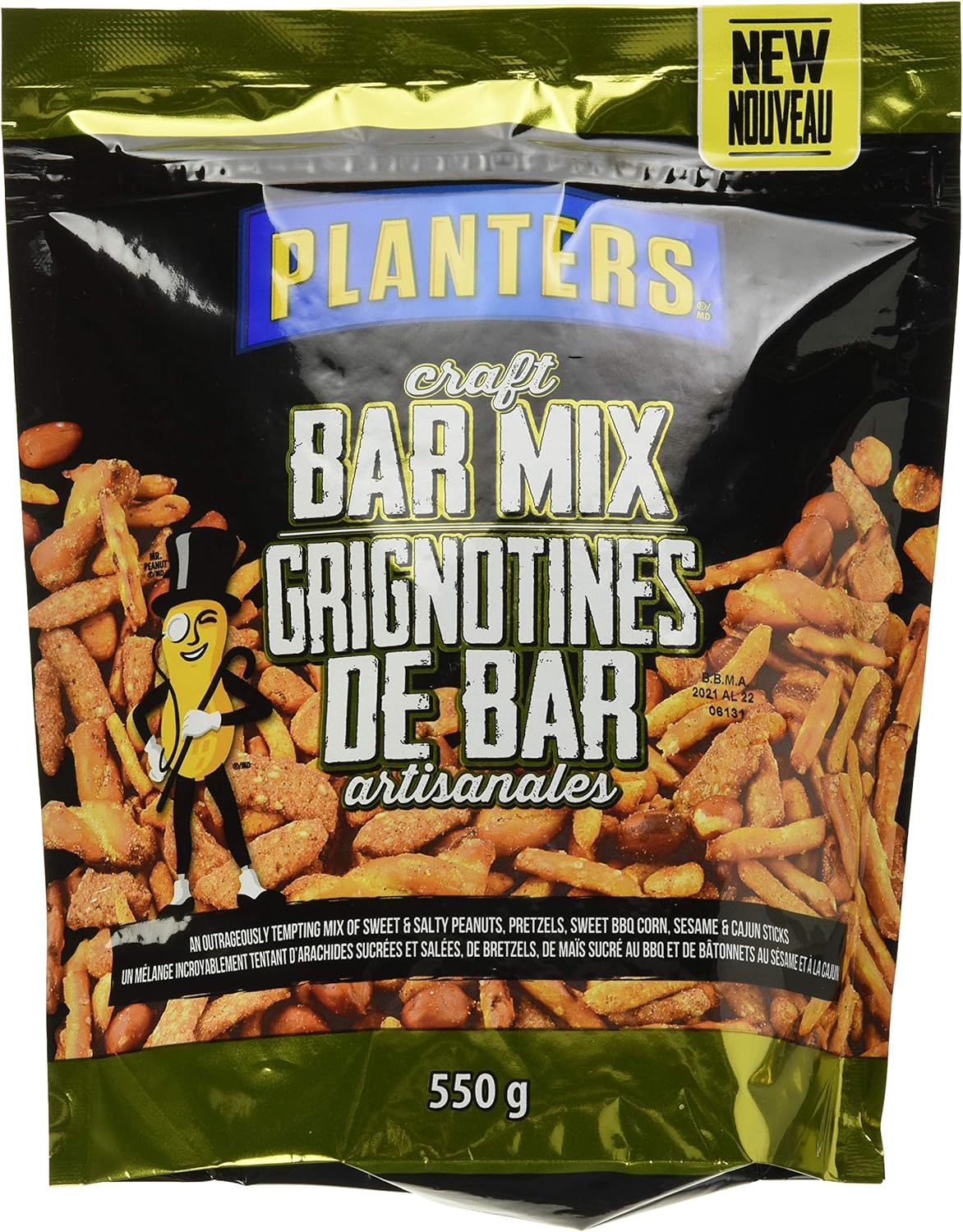 Planters Peanuts, Craft Bar Mix, 550g/19.4 oz : Amazon.ca: Grocery ...