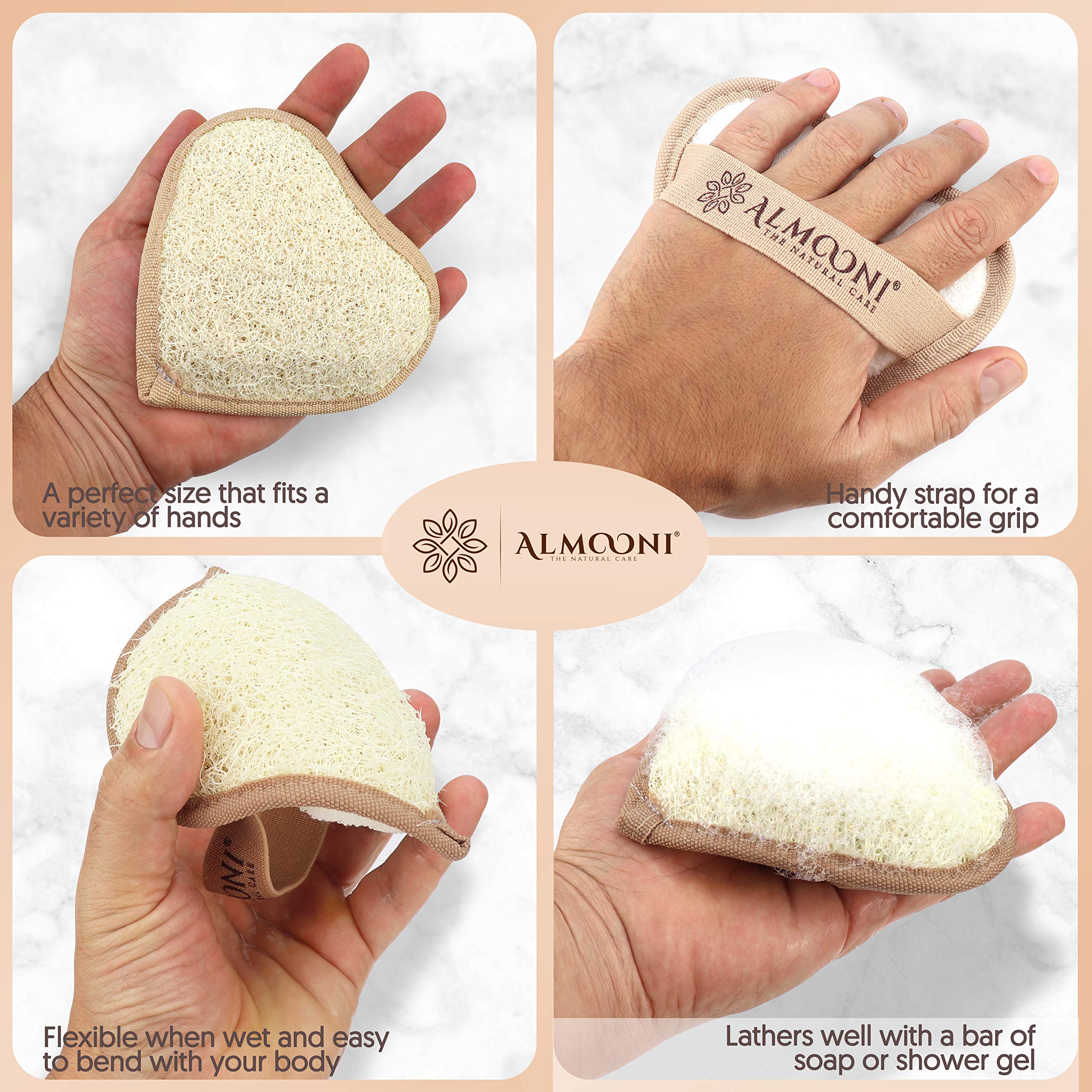 Buy Premium Exfoliating Heart Shaped Loofah Pad Body Scrubber Made with ...