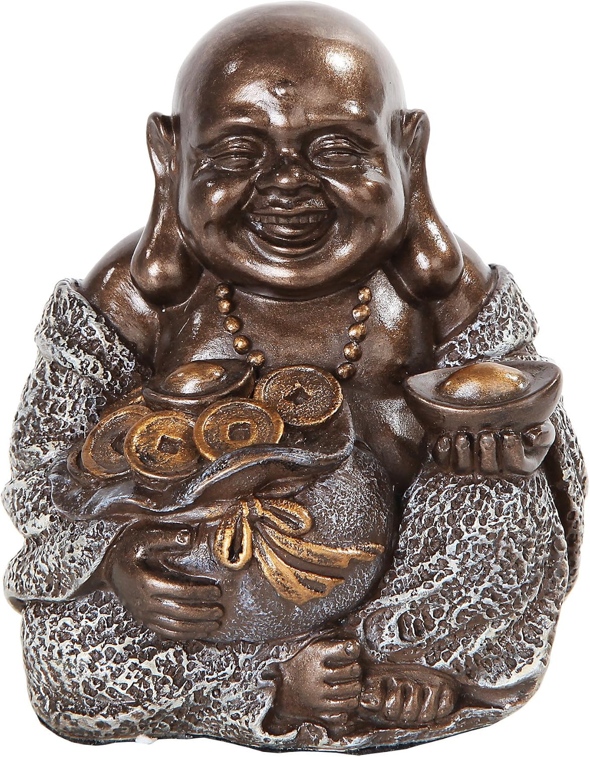 Amazon.com: PTC 4 Inch Happy Buddha Holding Money Bag Buddhism Resin ...