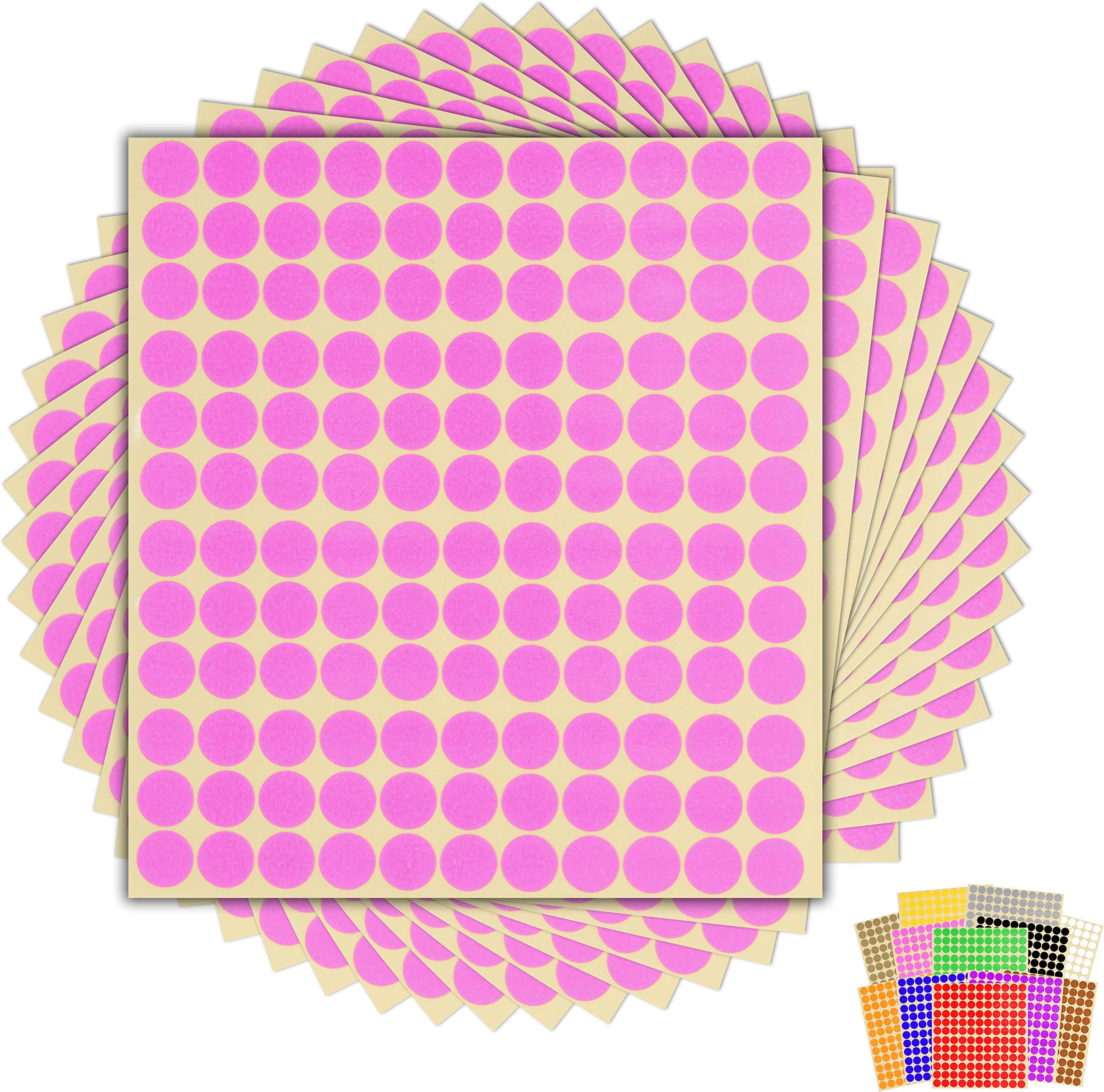 8mm Self Adhesive PINK Round Dots Stickers (490 Sticker Pack) : Amazon ...