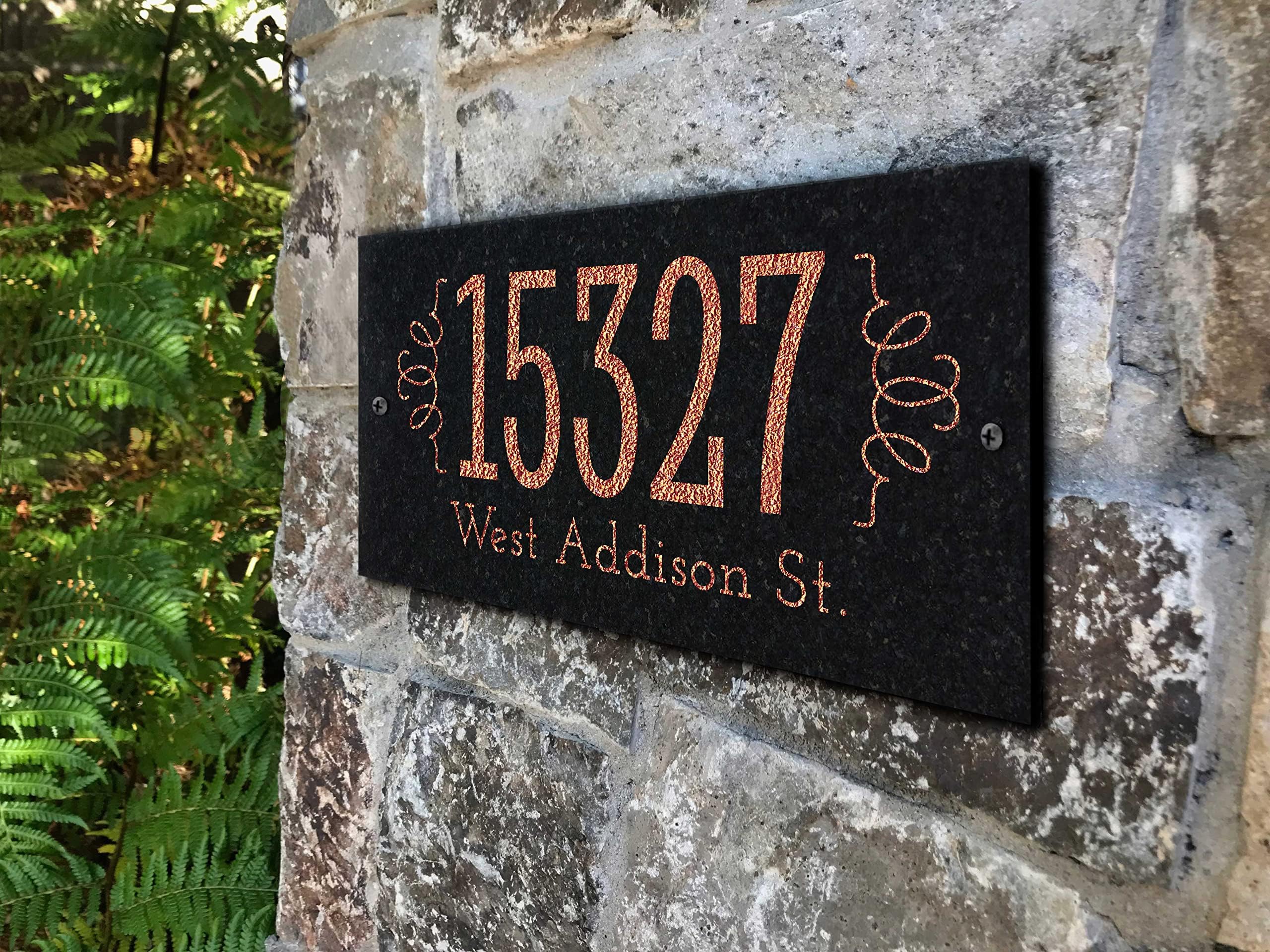 Amazon.com: Stone Address Plaque With Engraved Numbers. Address Sign ...