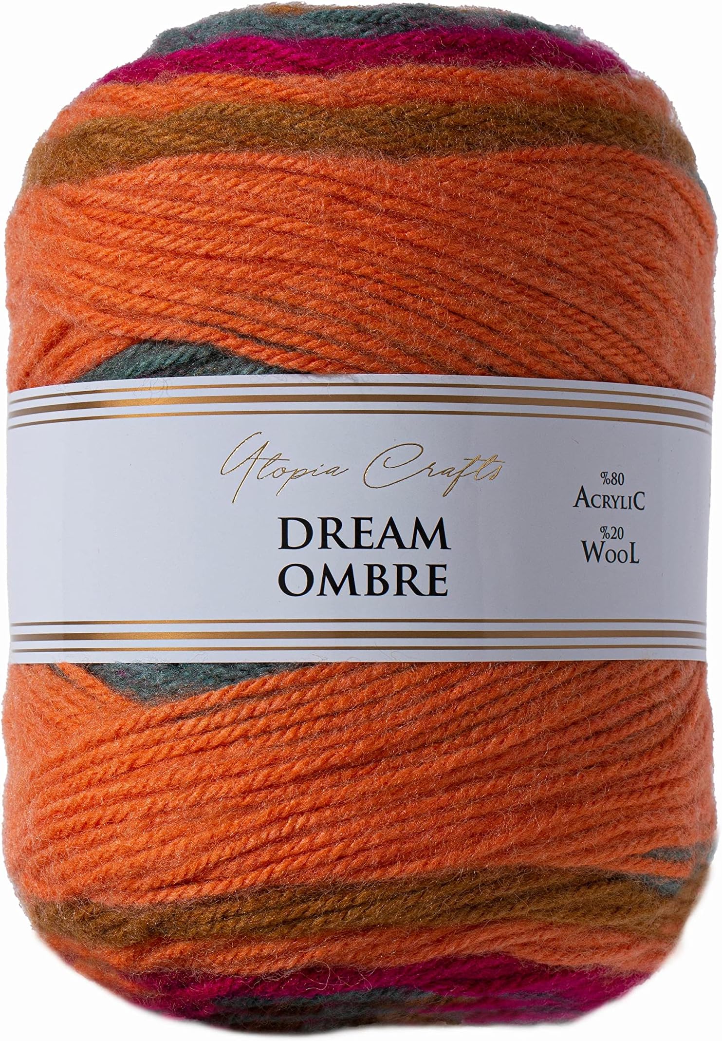 Utopia Crafts Dream Ombre Aran Multicolour Brushed Knitting and Crochet ...