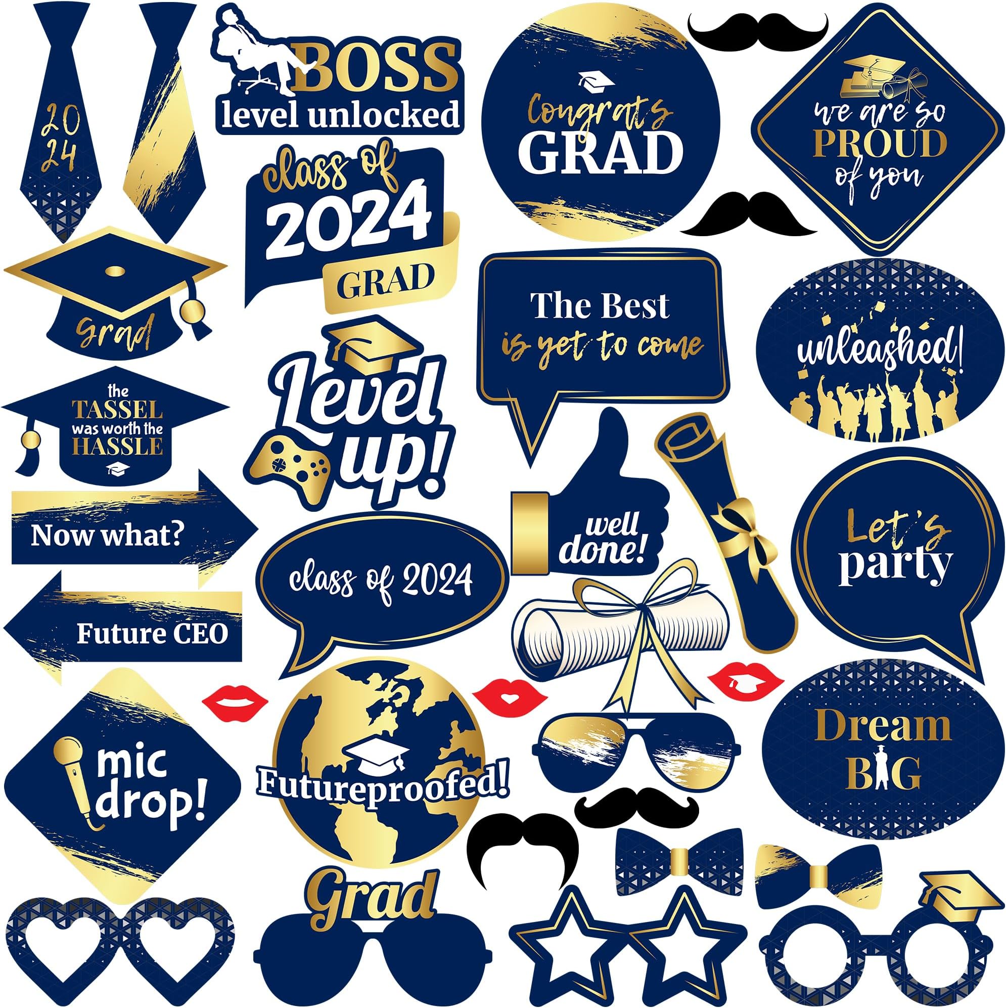 Amazon.com: KatchOn, Graduation Photo Booth Props 2024 - Big, Pack of ...