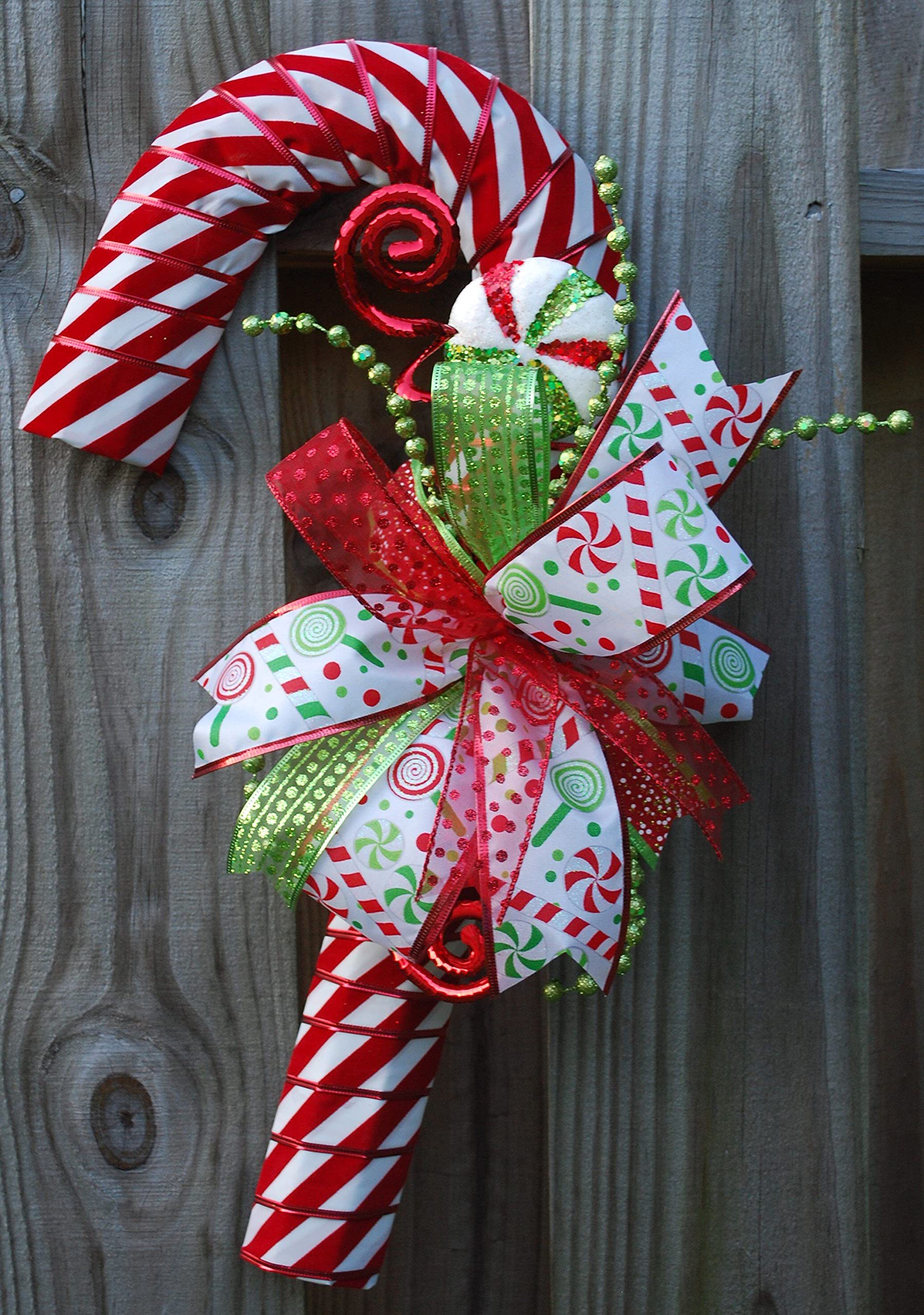 Metal Frames Candy Cane Wreath FSSTAM Candy Cane Metal Wire Wreath