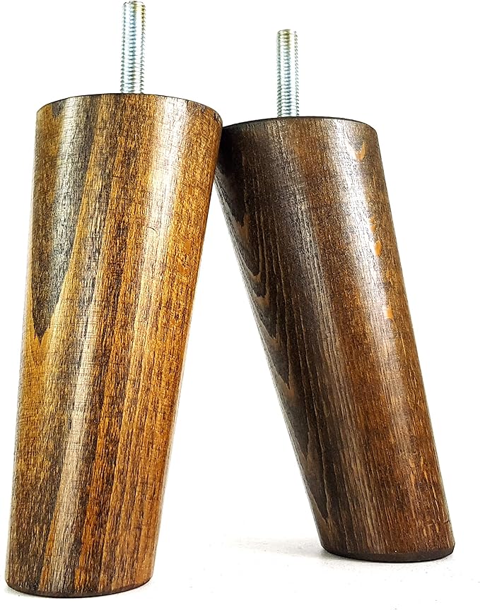 Amazon.com: Angled Wooden Legs Dark Walnut Washed 135mm HIGH Set of 4 ...