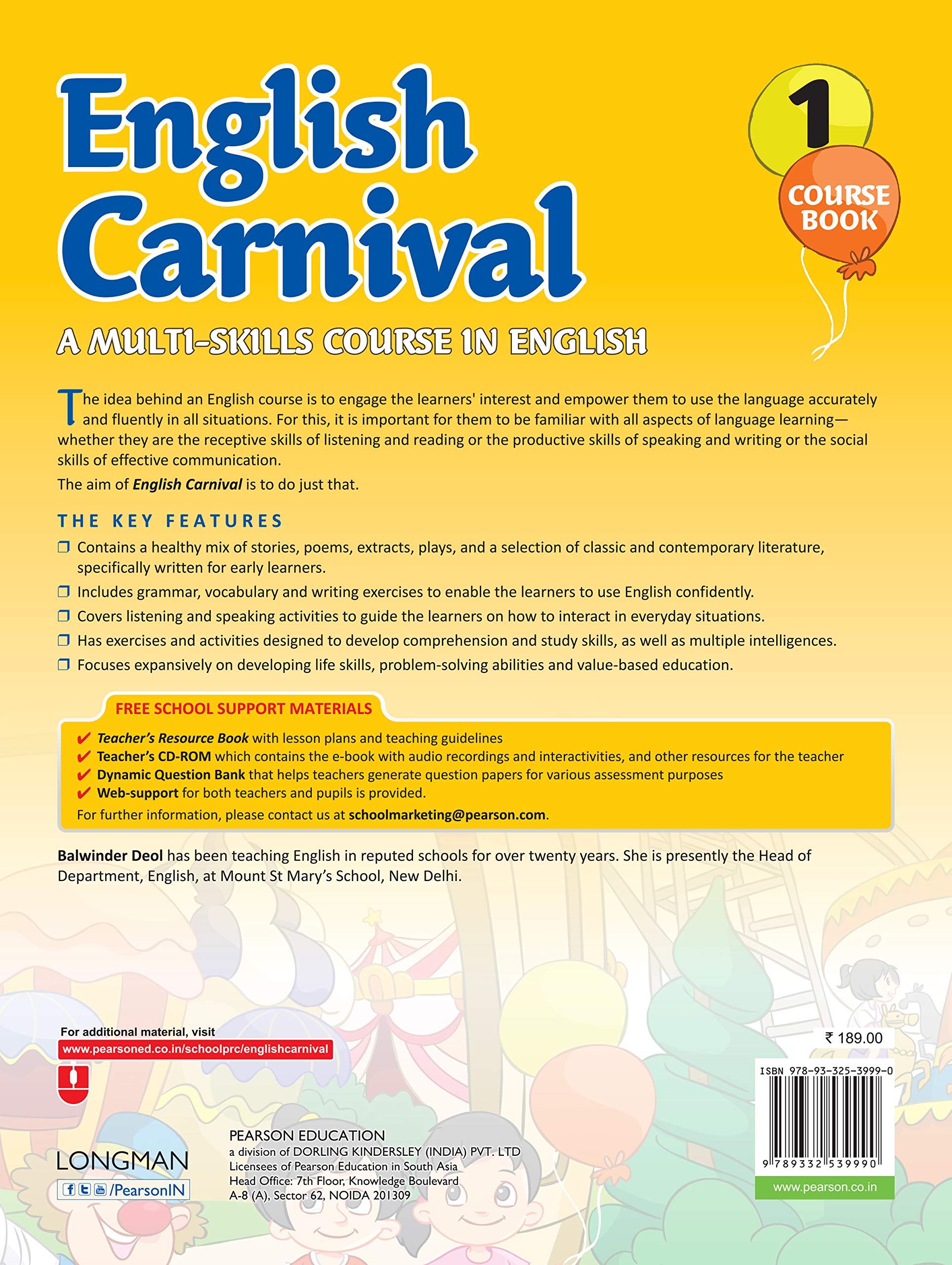 Buy English Carnival: Coursebook by Pearson for ICSE Class 1 Online at ...