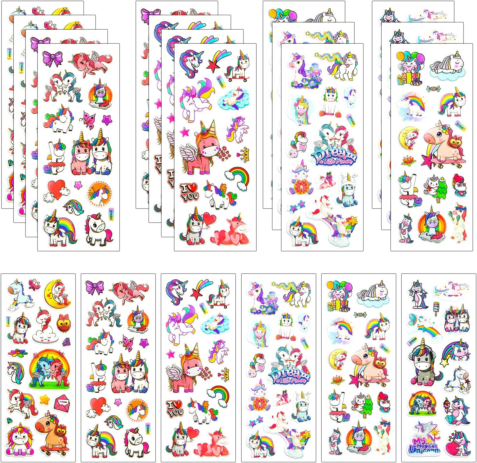 144 Rainbow Unicorns 30 mm Reward Stickers for School Teachers, Parents ...