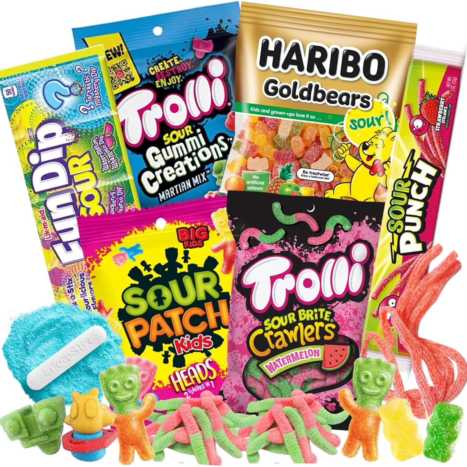 Amazon.com : Needzo Full-Sized Extreme Sour Gummies Candy Variety Pack ...