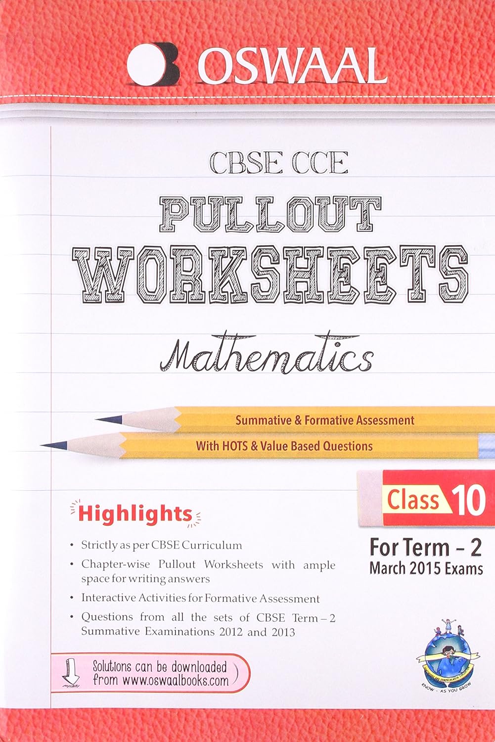 Oswaal CBSE CCE Pullout Worksheets for Class 10 (Term - 2) Mathematics ...