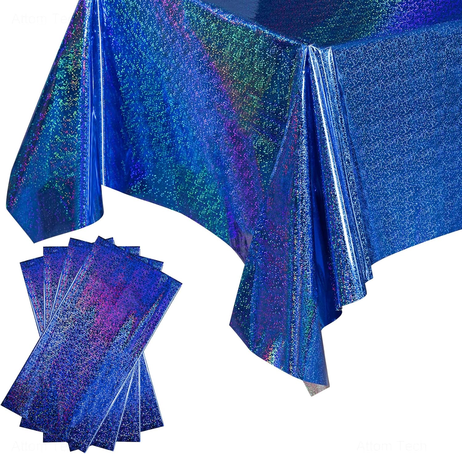 Amazon.com: NiHome Iridescent Plastic Tablecloths 4PCS 54.8"x109.6" Holographic Metallic Laser ...