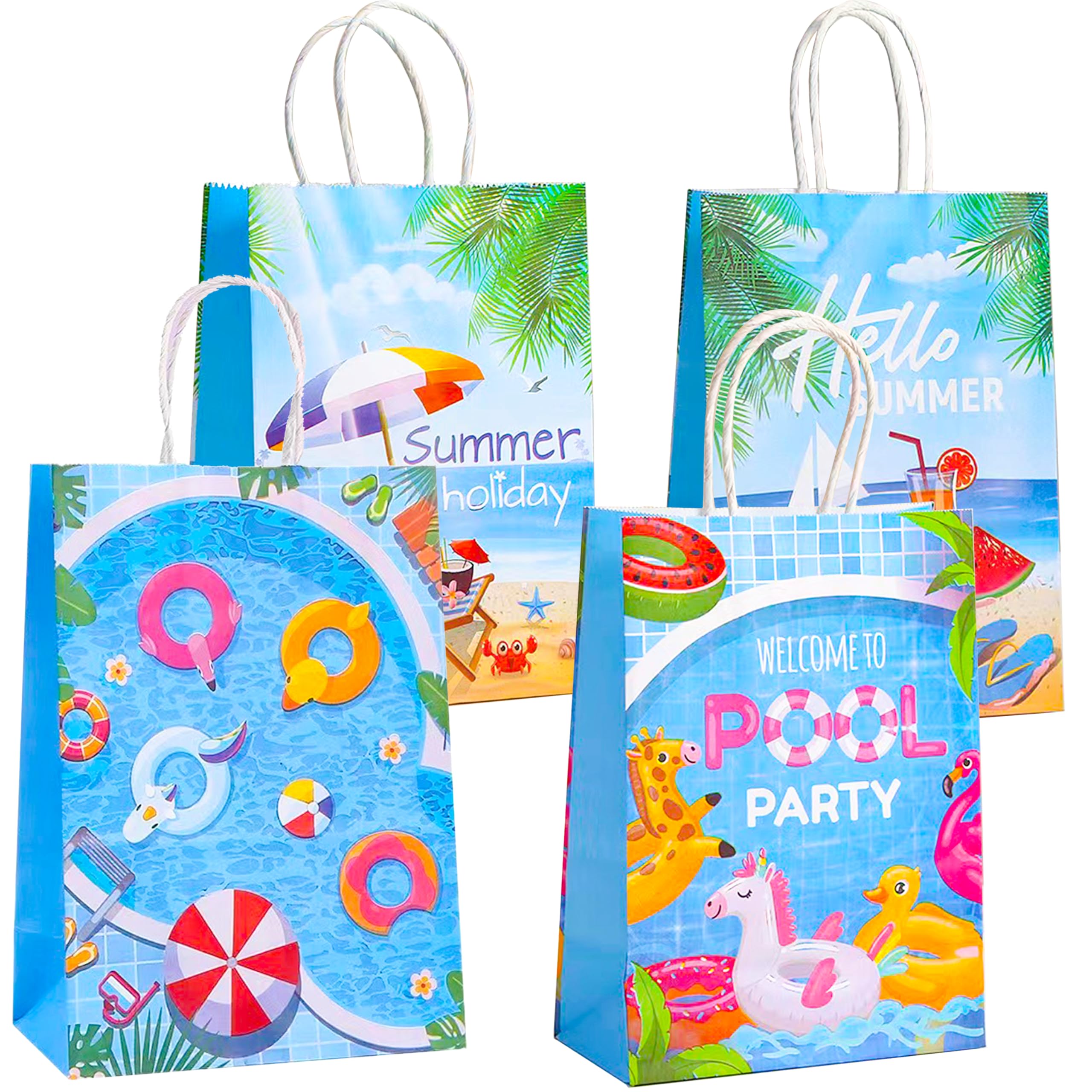 Pool Party Bags 12PCS Summer Pool Party Hawaii Summer Beach Theme