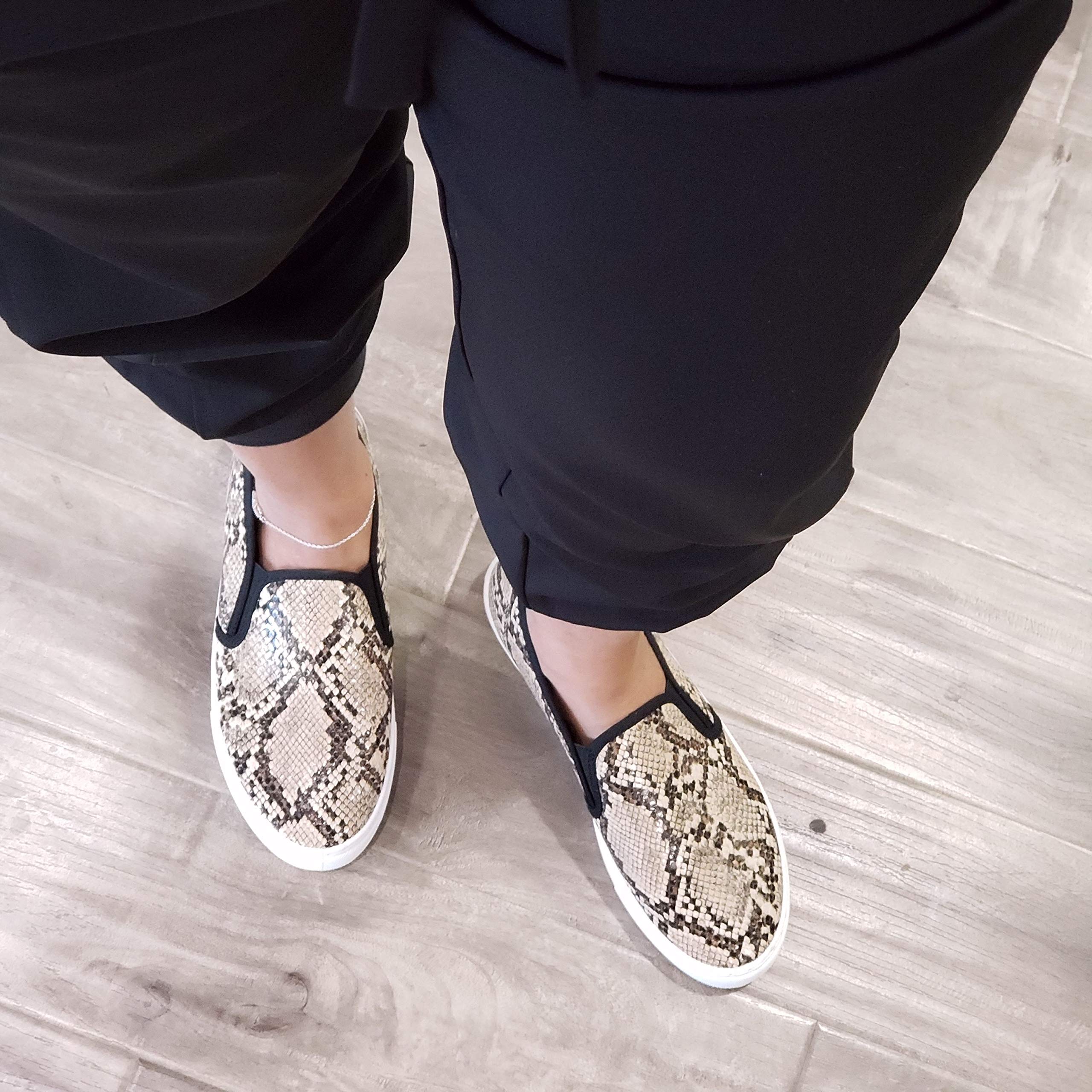 Snapklik.com : Womens Blair Slip On Python Snake Print Platform Sneakers Shoes