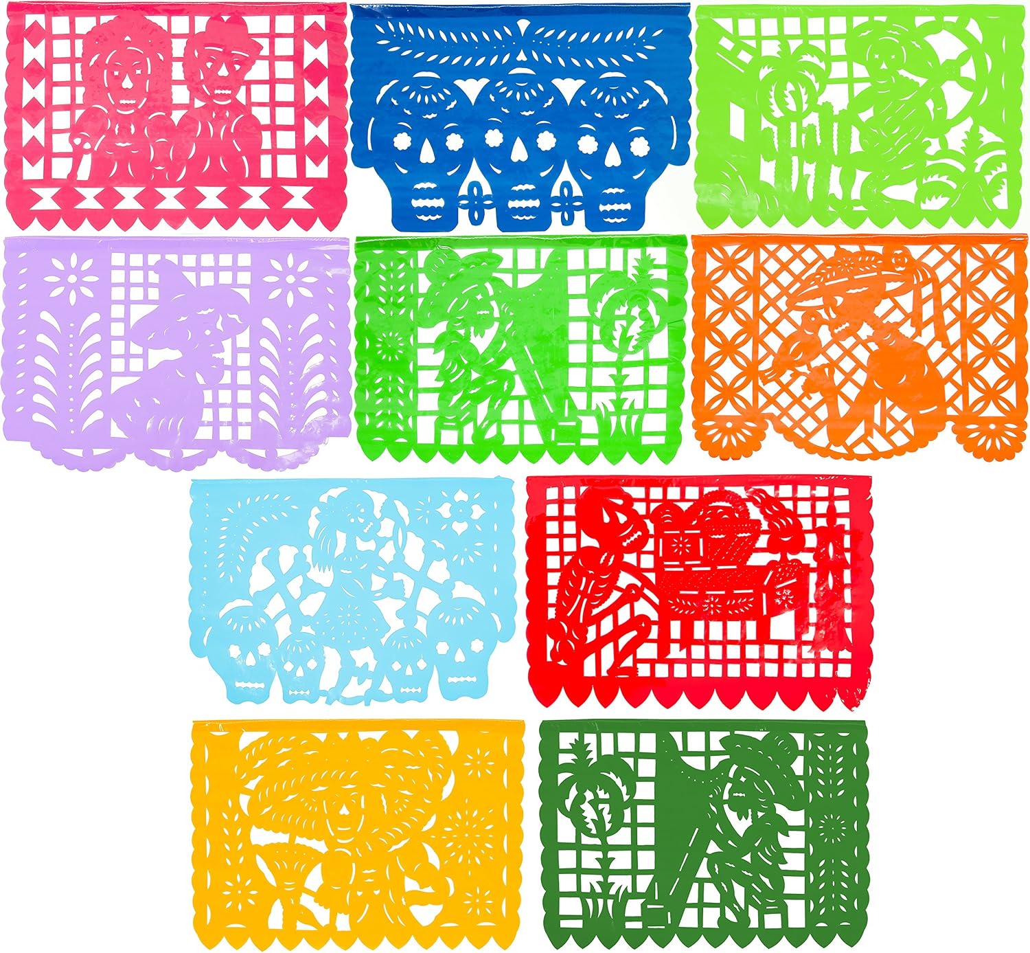 Amazon.com: Festive Large PLASTIC Day of the Dead Día de Muertos ...