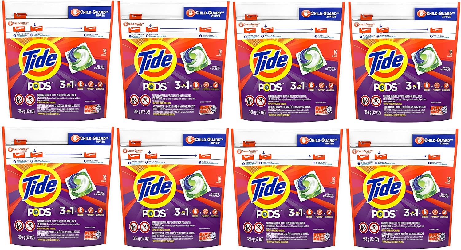 Amazon.com: Tide Pods HE Spring Meadow 16 Pacs (8 Count) : Health ...