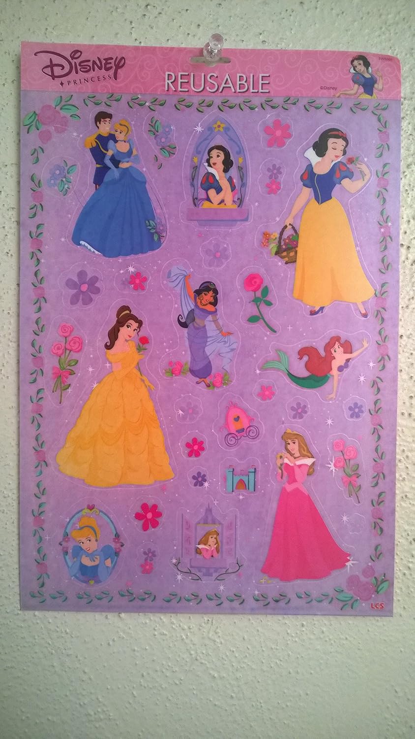 Amazon.com: Disney 6 Princesses Window Cling Decal Sticker Girls ...