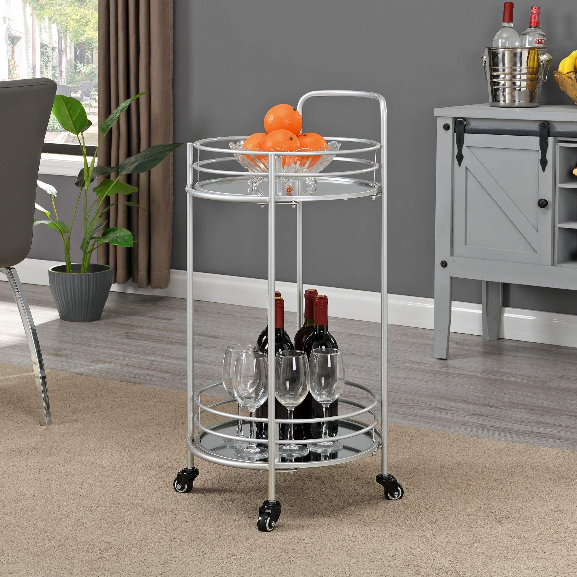 Amazon.com: SEI Furniture Alfred Two-Tier Round Butler Table, Black ...
