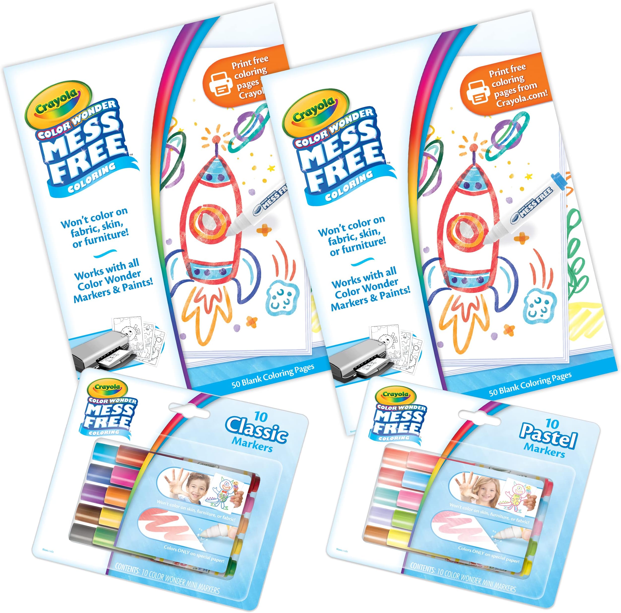 Amazon.com: Crayola Color Wonder Mess Free Coloring Kit (120ct), 100 ...