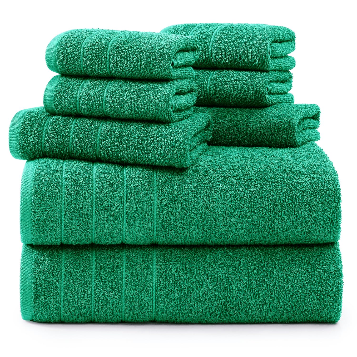 Amazon.com: Casa Platino 8 Piece Green Bathroom Towel Set, 2 Large Bath ...