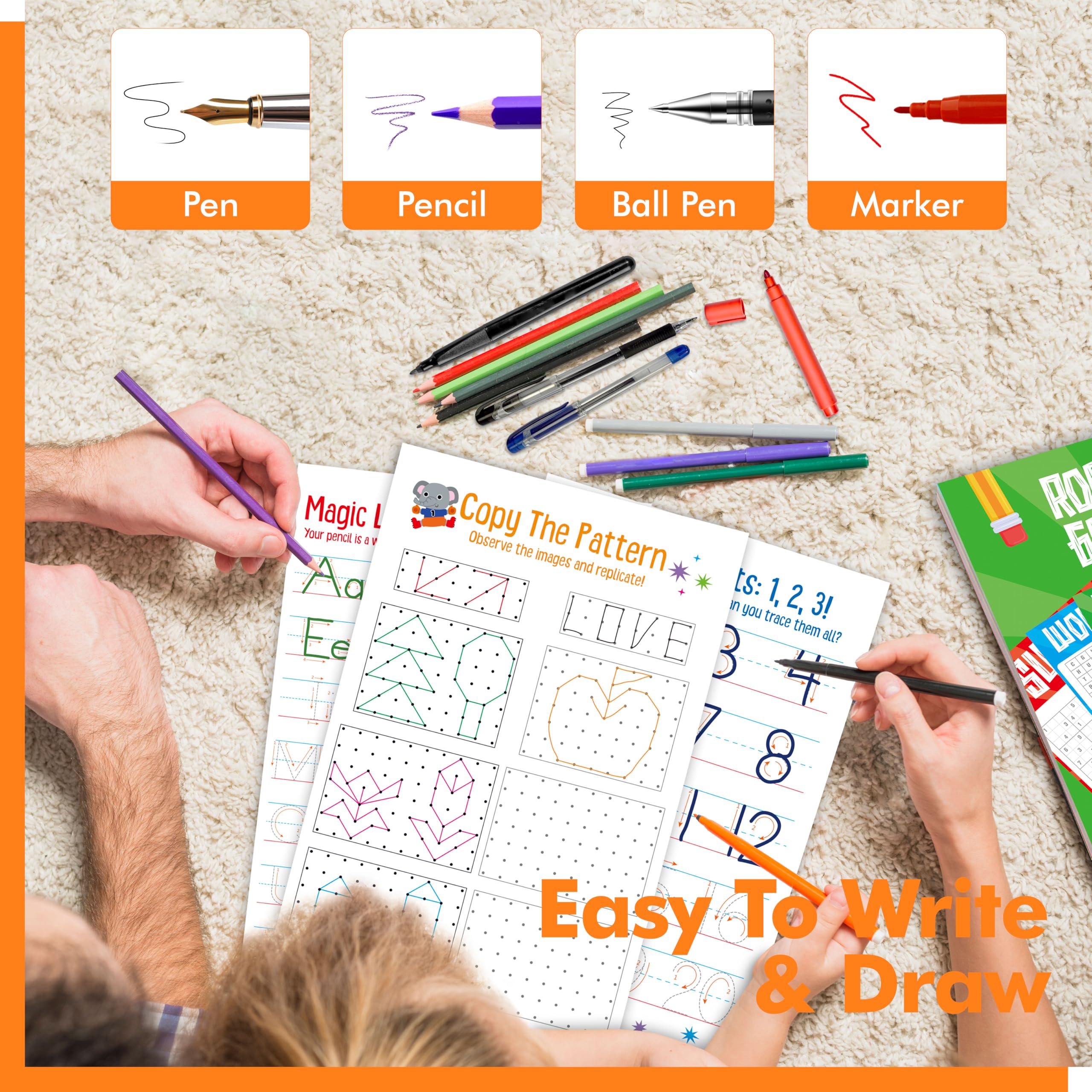 Snapklik.com : Pen Control & Tracing Activity Pad, 80 Tear-off Sheets ...