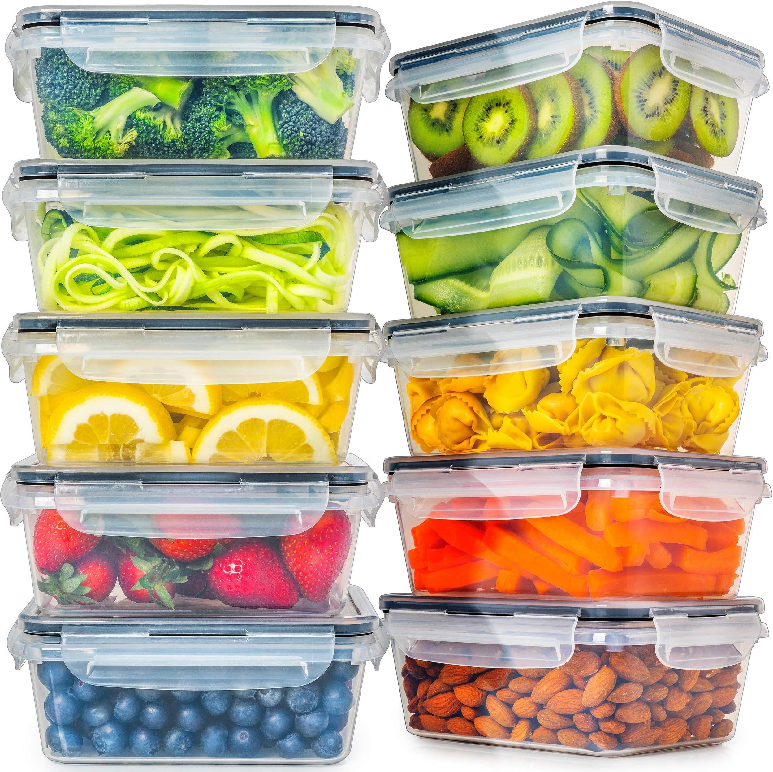 Amazon.com: Caperci 10 Pack Reusable Meal Prep Containers - Leak-Proof ...