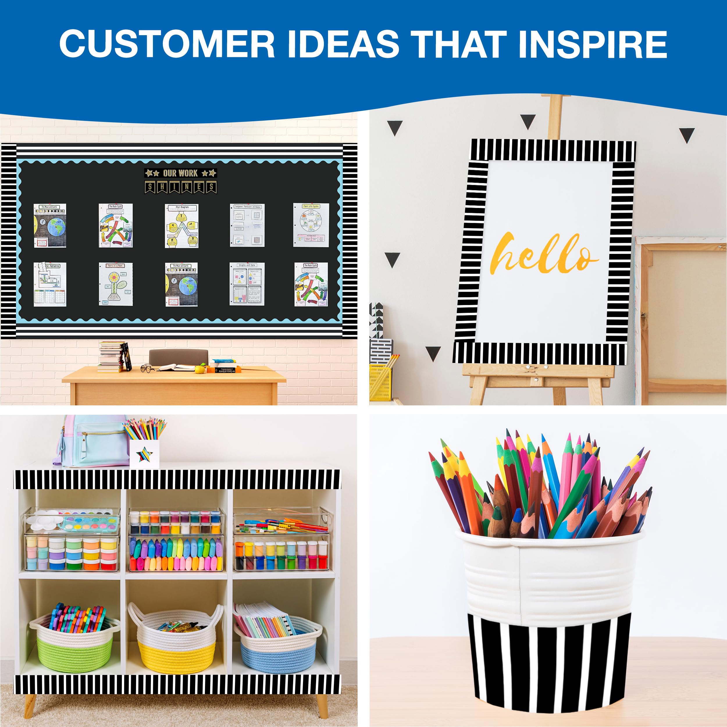 Snapklik.com : Carson Dellosa Education 65Ft Of Black And White Stripes ...