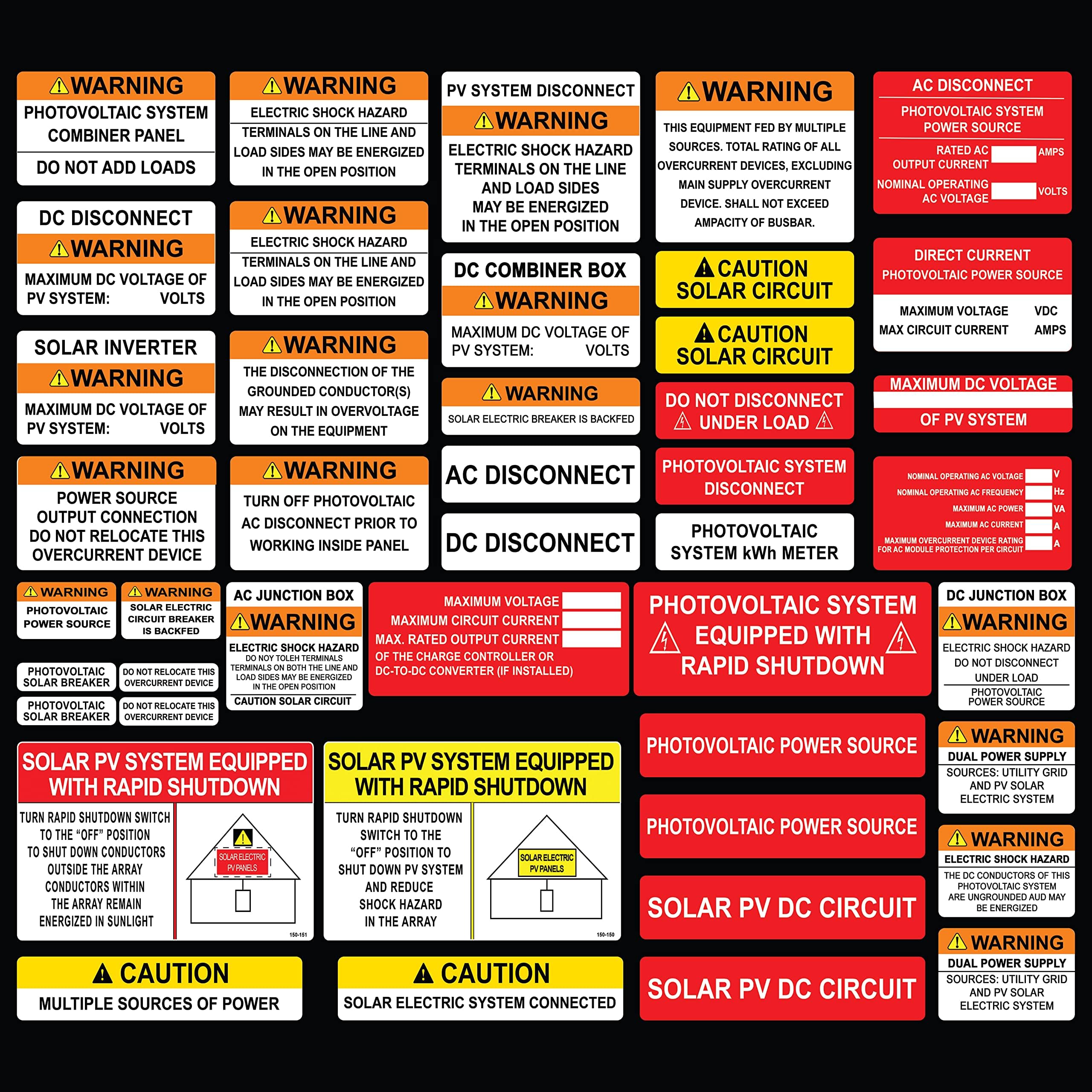 Amazon.com : 100-102_Solar Safety Labels- Pack of 43-2014, 2017 and ...