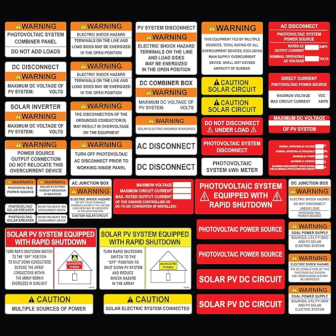Amazon.com: 100-102_Solar Safety Labels 2014, 2017 and 2020-Solar Label ...