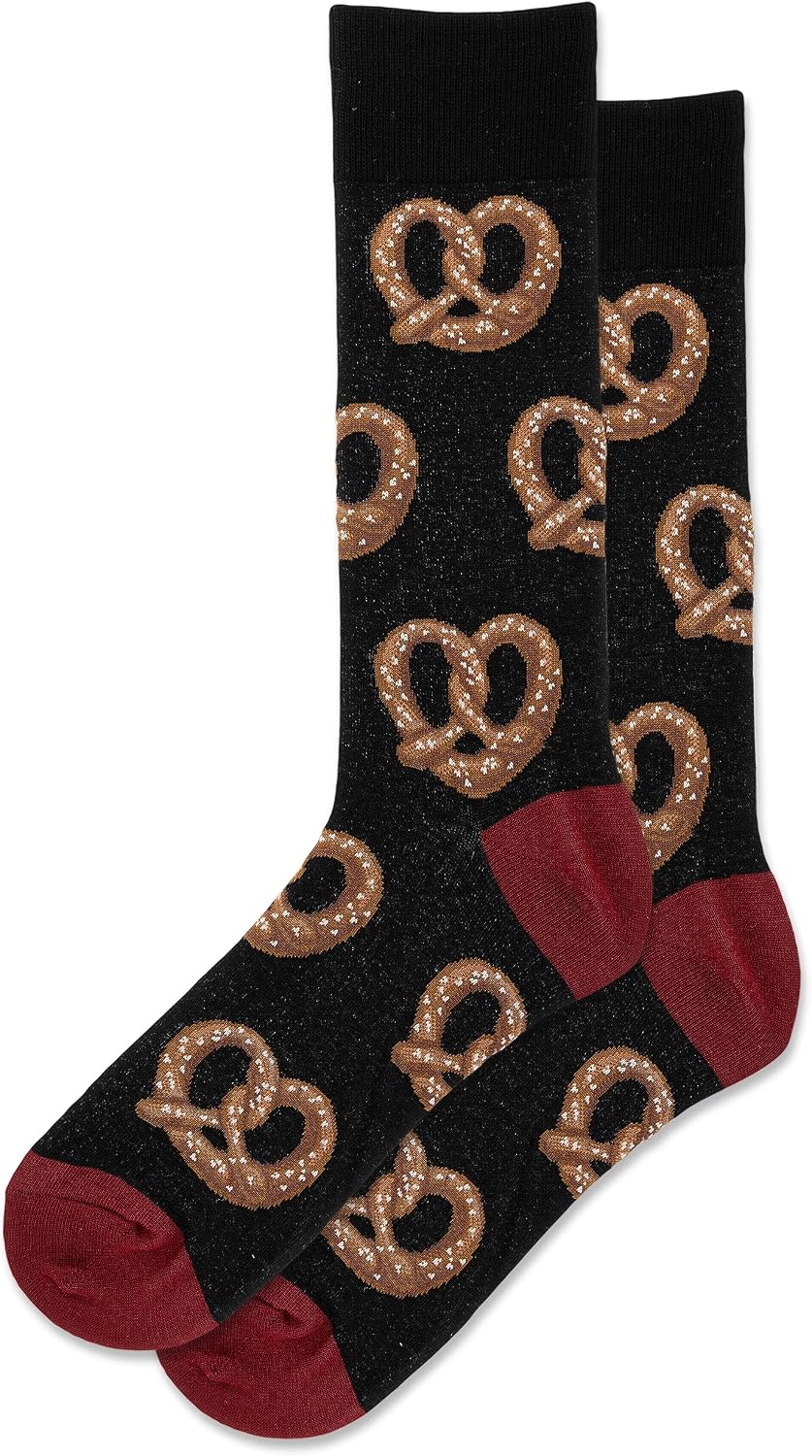 Amazon.com: Hot Sox Men's Pretzel Crew Socks 1 Pair, Black, Men's 10-13 ...