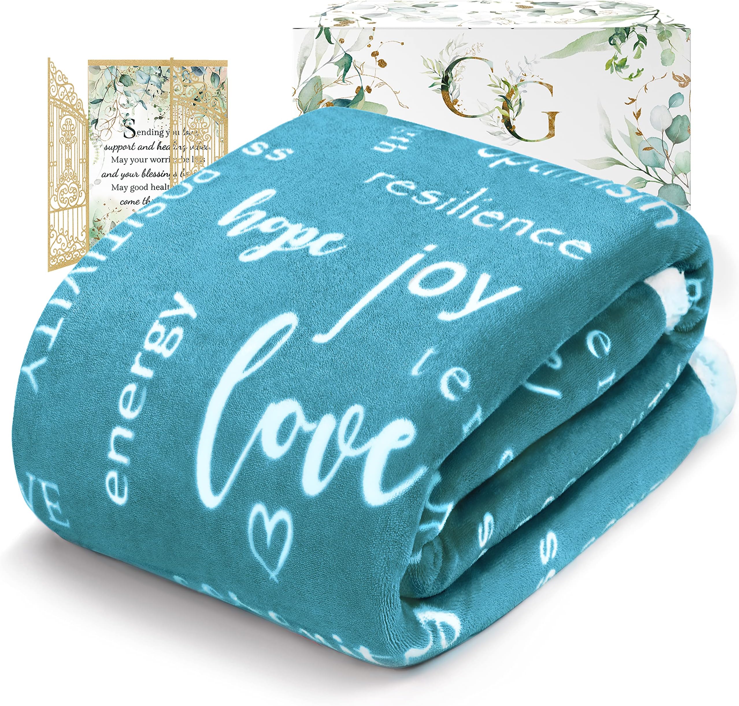 Amazon.com: Healing Thoughts Blanket (Teal) - Throw Blanket with ...