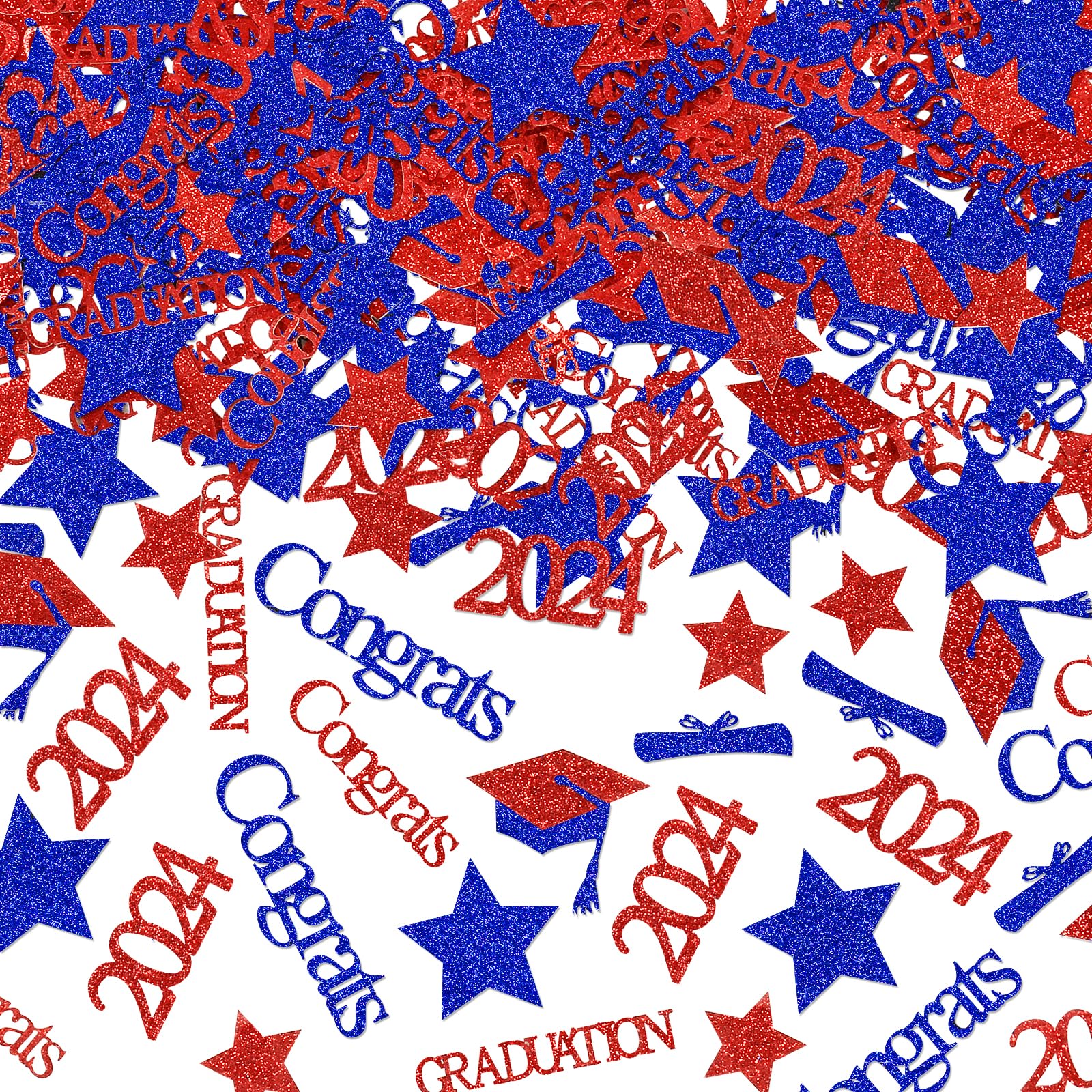 Buy Red and Blue Graduation Confetti 2024 Graduation Table Confetti ...