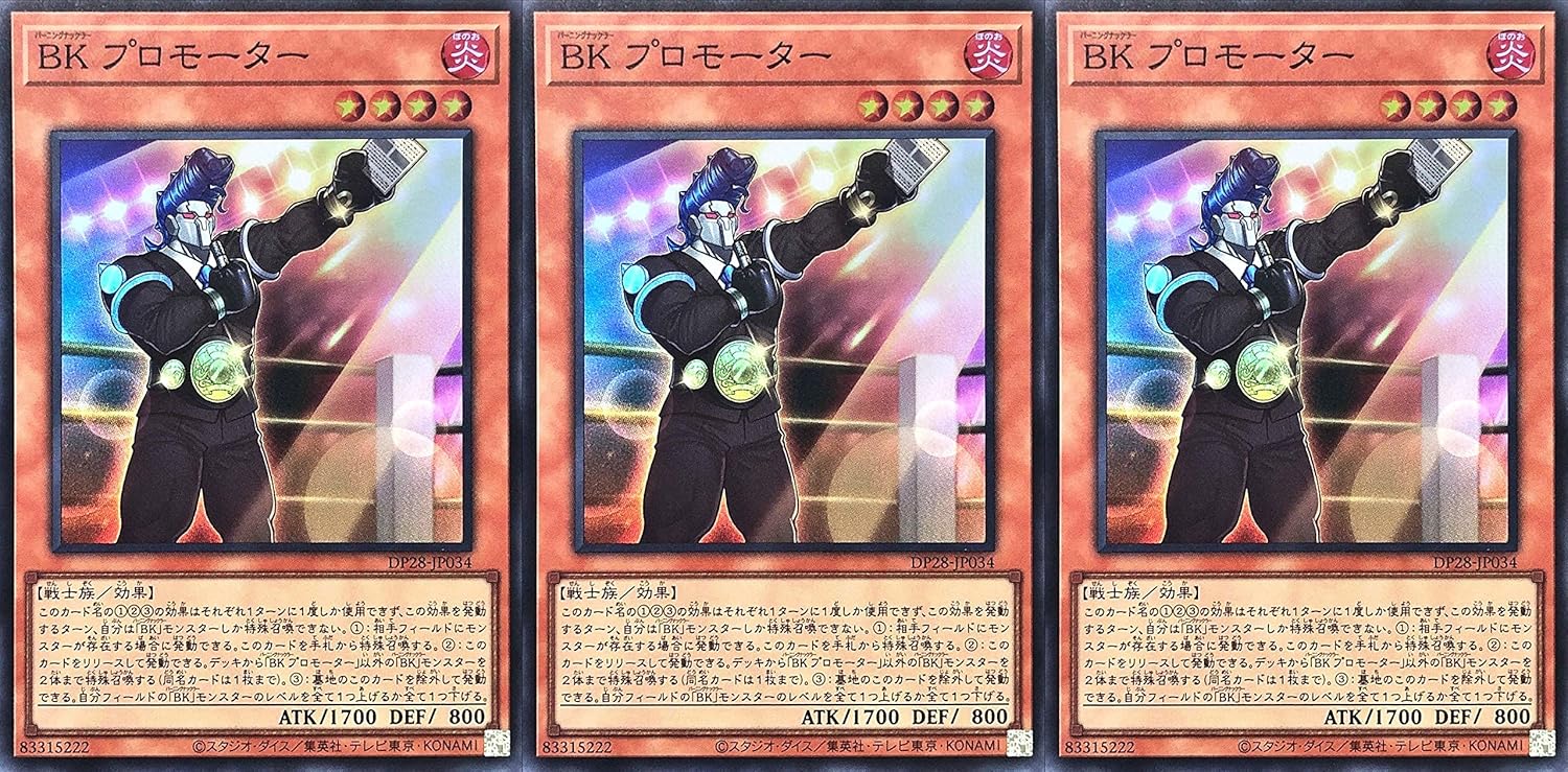 Amazon.co.jp: 【3枚セット】 遊戯王 DP28-JP034 BK プロモーター スーパーレア SR デュエリストパック －爆炎のデュエリスト編－ BK バーニングナックラー アリ ...