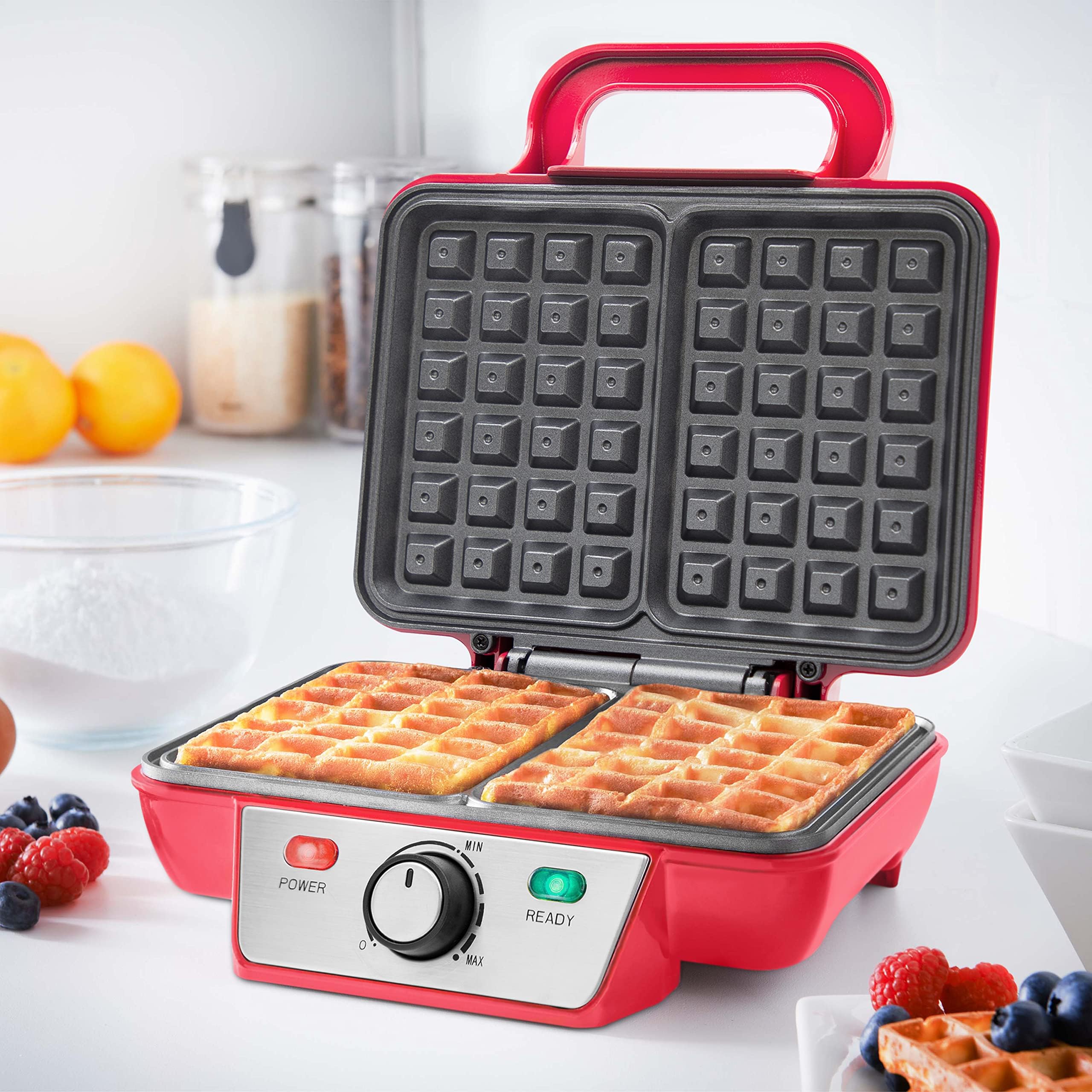 NETTA Waffle Maker Iron Machine - Deep Fill Non-Stick Coating Cooking ...