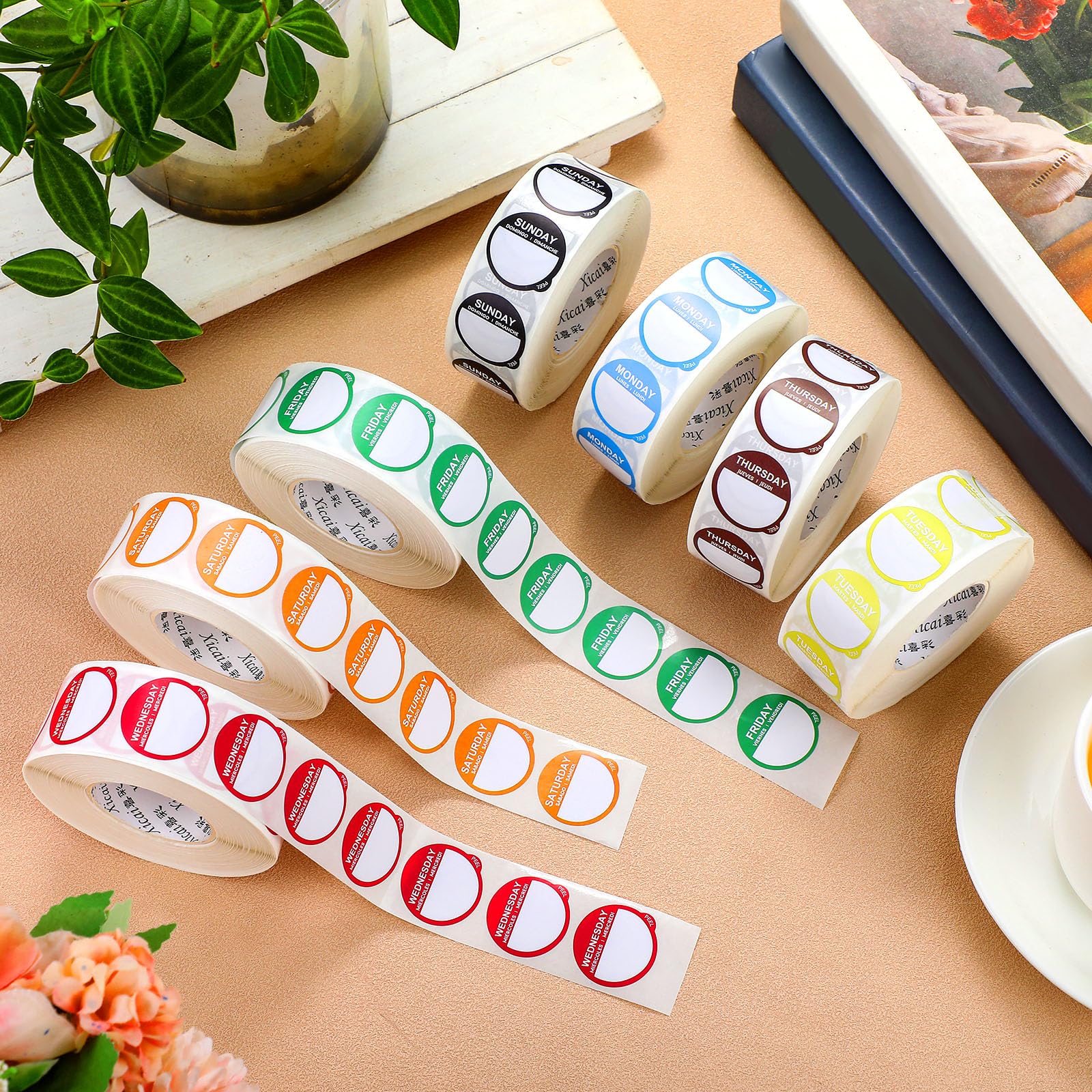 Snapklik.com : 7000 Pcs Day Of The Week Labels Food Labels Monday ...