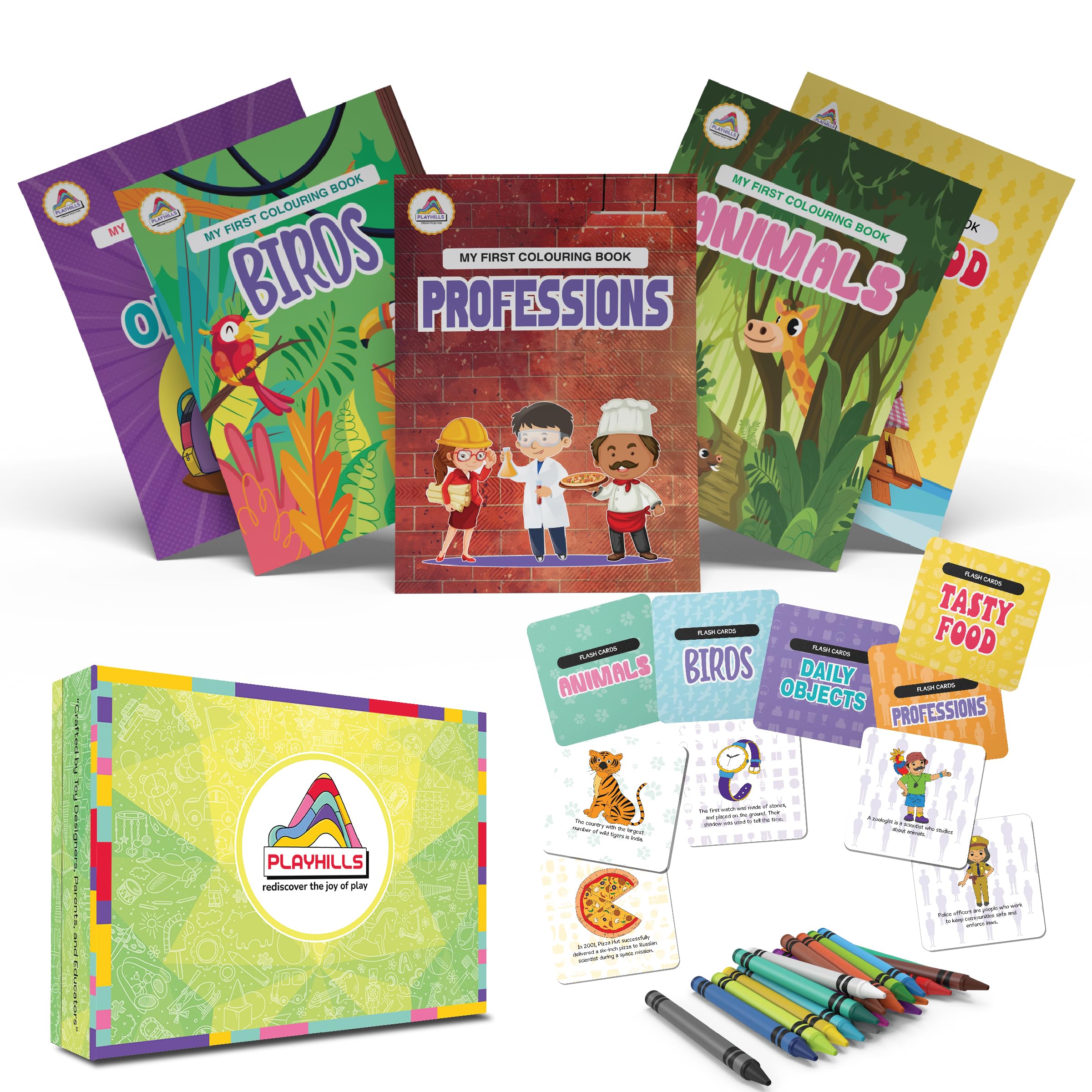 PLAYHILLS Colouring Joy Bundle, activity Box for Kids (5 colouring ...