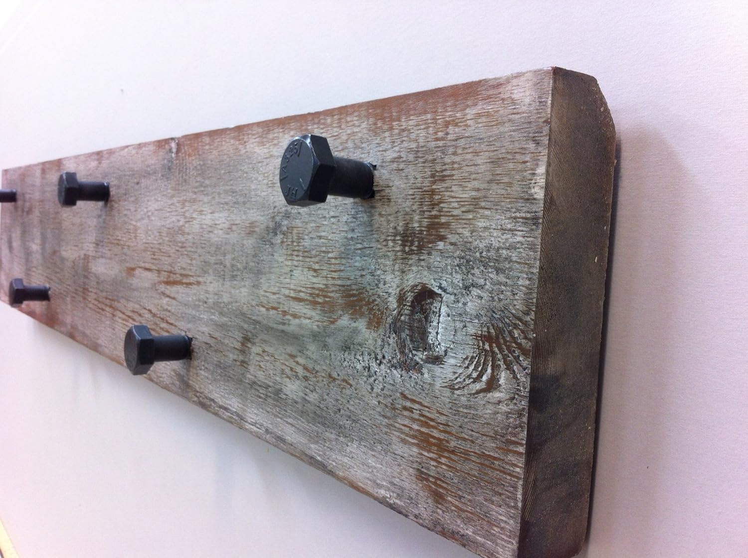 Amazon.com: White/Gray Rustic Railroad Spike Coat Rack Wall Mount ...