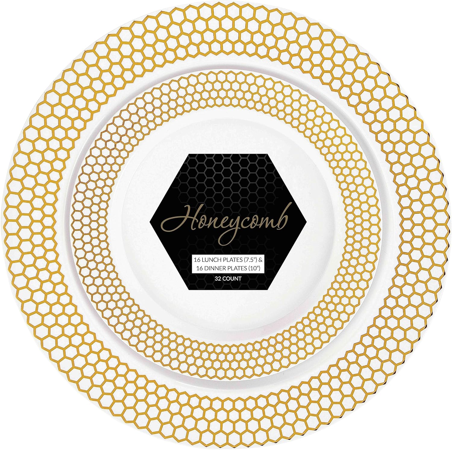 Amazon.com: PLASTICPRO 64 Pack Elegant Disposable Plastic Plates Combo ...