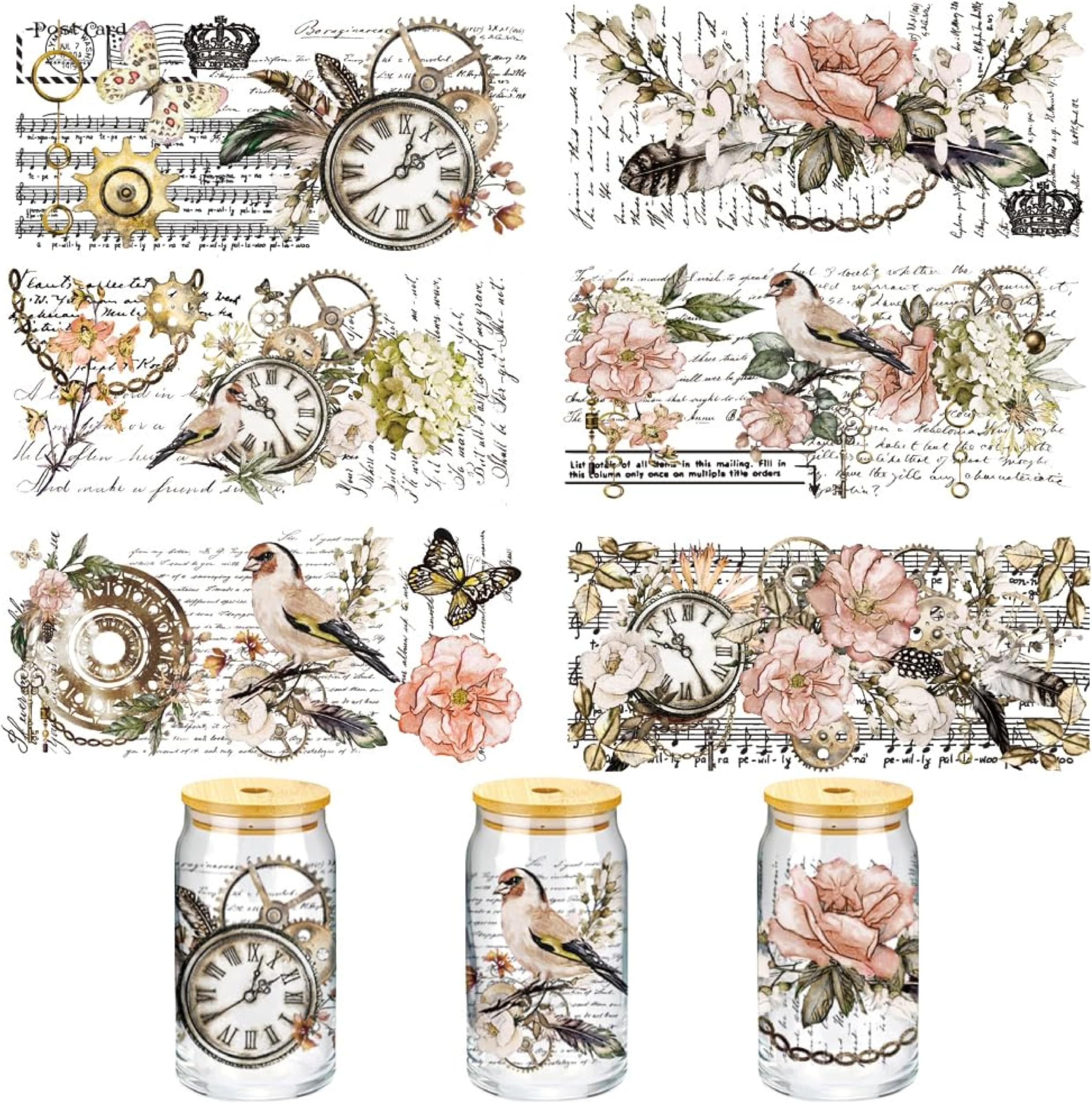 Amazon.com: UV DTF Glass Transfer Stickers, 6 Sheets of Paris Memories ...