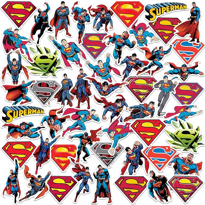 Amazon.com: Superman Character Poses 50CT Sticker Pack Large Deluxe ...