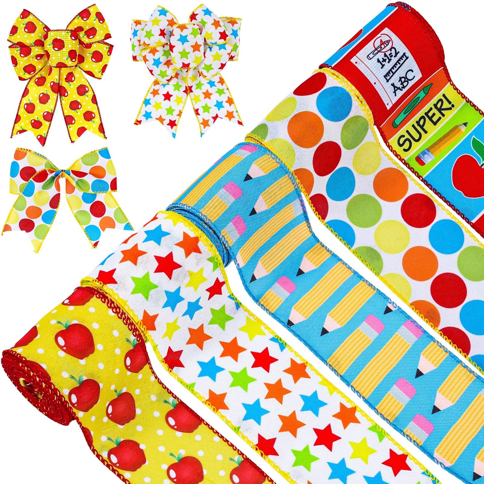 Amazon.com: Hying 9 Rolls Back to School Ribbons for Wrapping Gifts ...