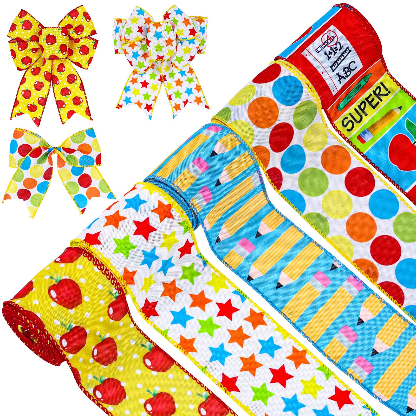 Amazon.com: Whaline 30 Yards Back to School Wired Edge Ribbons School ...