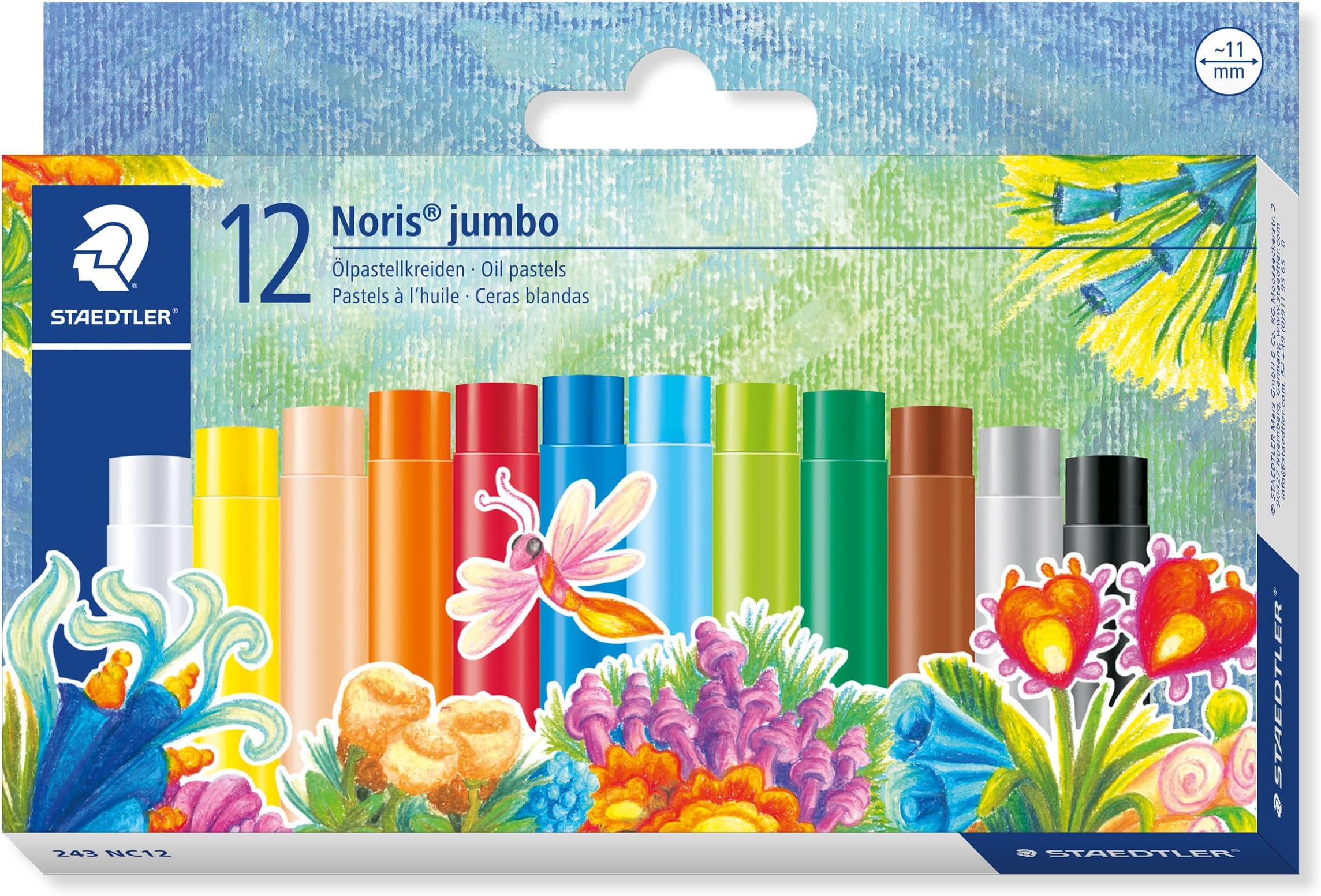 STAEDTLER 243 NC12 Noris Jumbo Oil Pastels 11mm - Assorted Colours ...