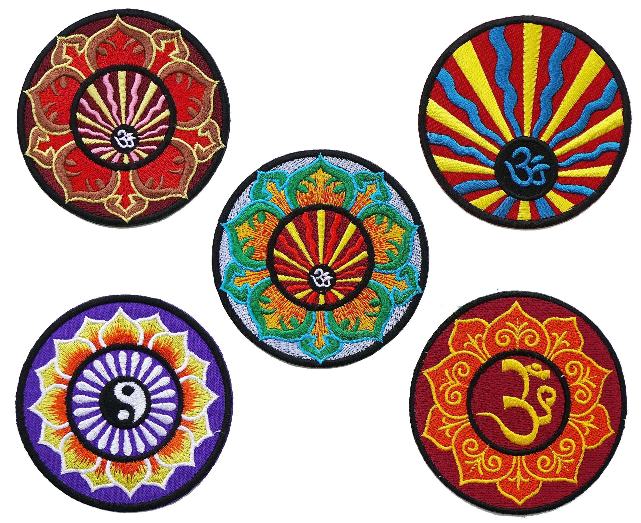 Amazon.com: ClickEmb 5 Aum Hindu Symbol Iron on Patch Novelty Yoga ...
