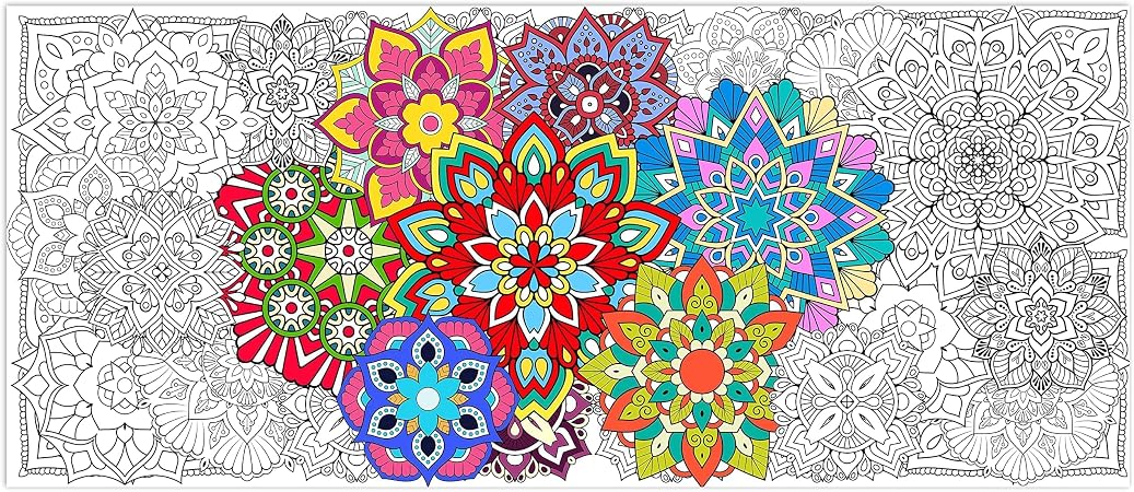 Amazon.com: BZaber Coloring Poster for Kid Adult Spring Easter Mandala ...