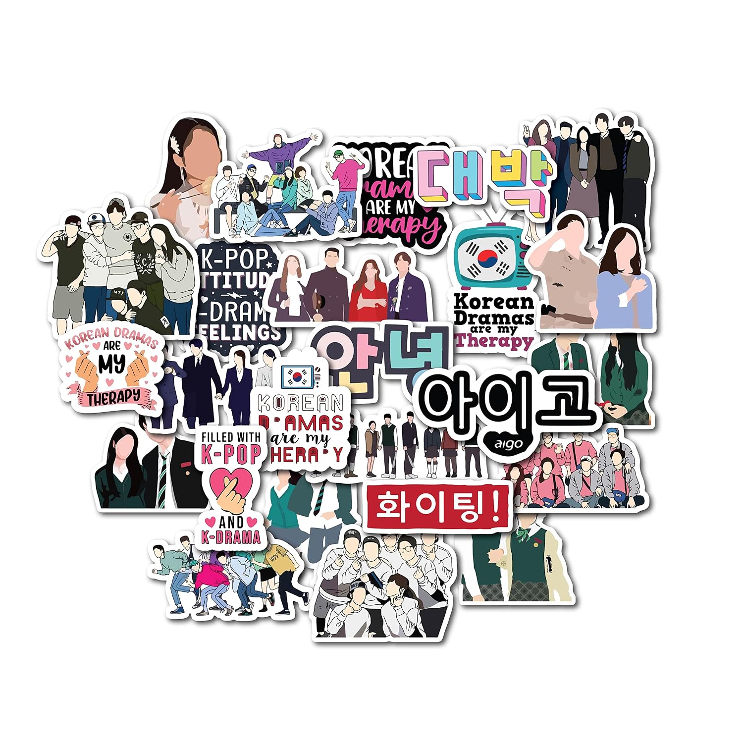 25 PCs Korean Drama Scrapbook Stickers for journals (A4 Size ...