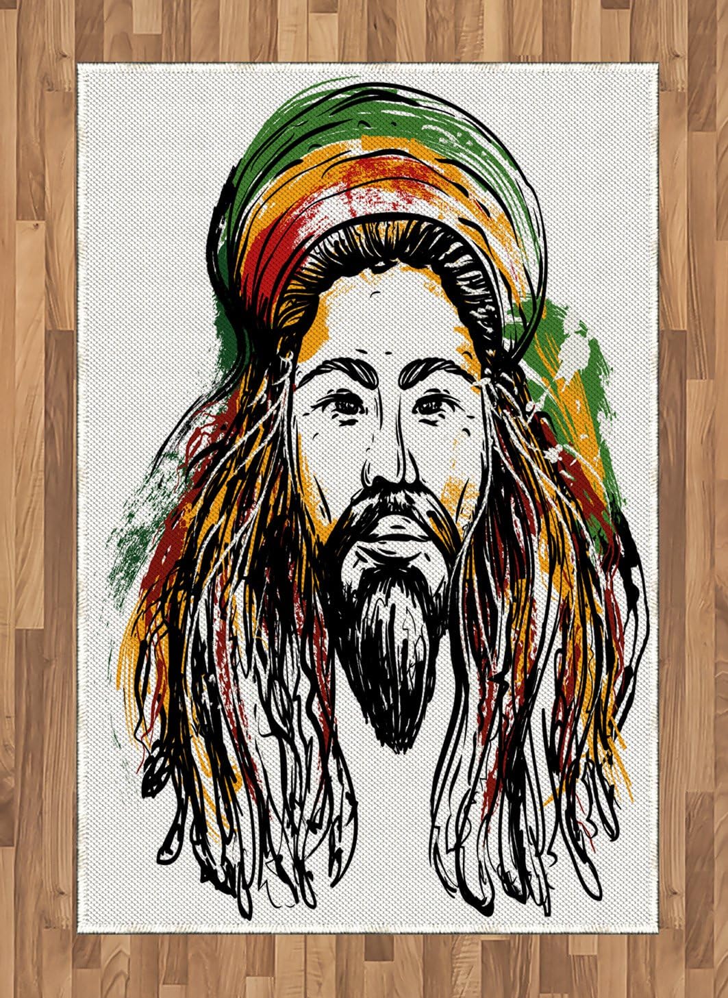 Amazon.com: Ambesonne Rasta Area Rug, Rasta Man Jamaican Island Theme ...