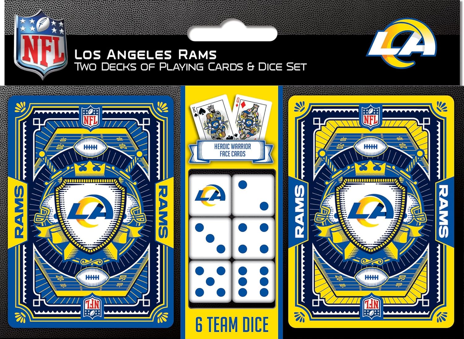 Amazon.com: Los Angeles Rams NFL 2-Pack Playing Cards & Dice Set ...