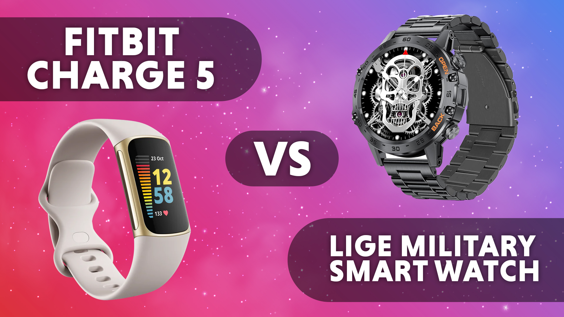 Watch Fitbit Charge 5 X LIGE Military Smart Watch Comparison # ...