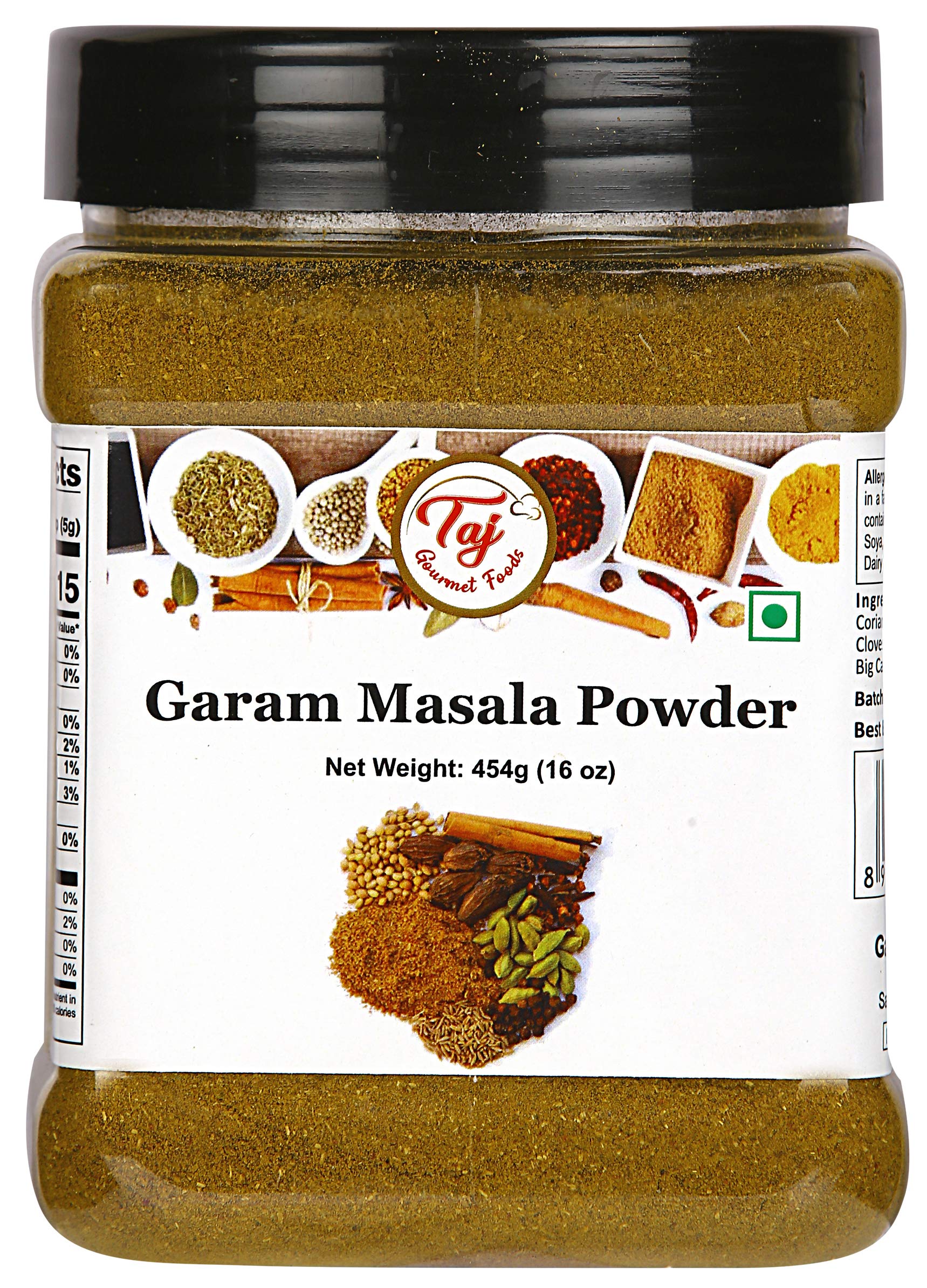 Taj Premium Indian Garam Masala Powder - 16 oz Jar | Authentic Blend of ...