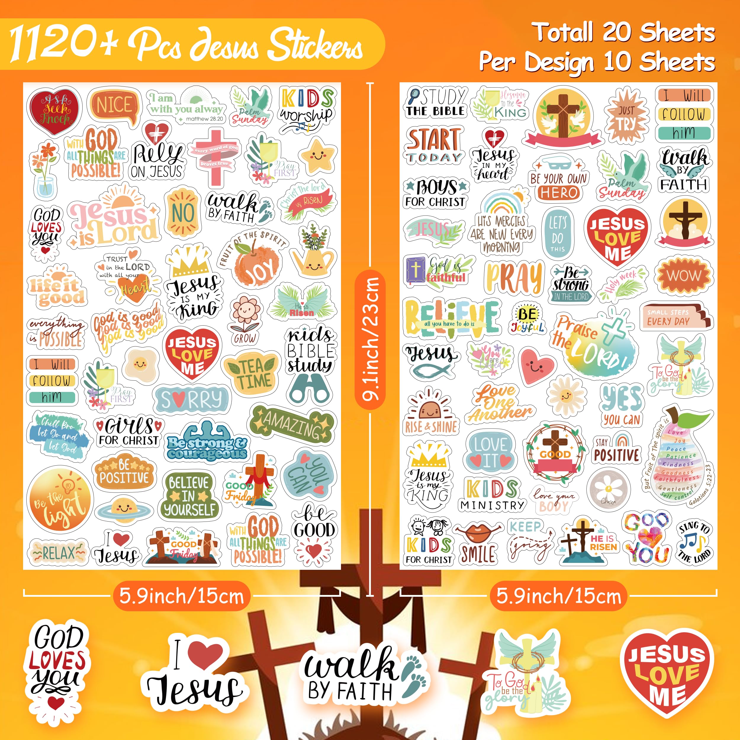 Snapklik.com : 24 Sheets Christian Jesus Stickers For Kids Adults ...