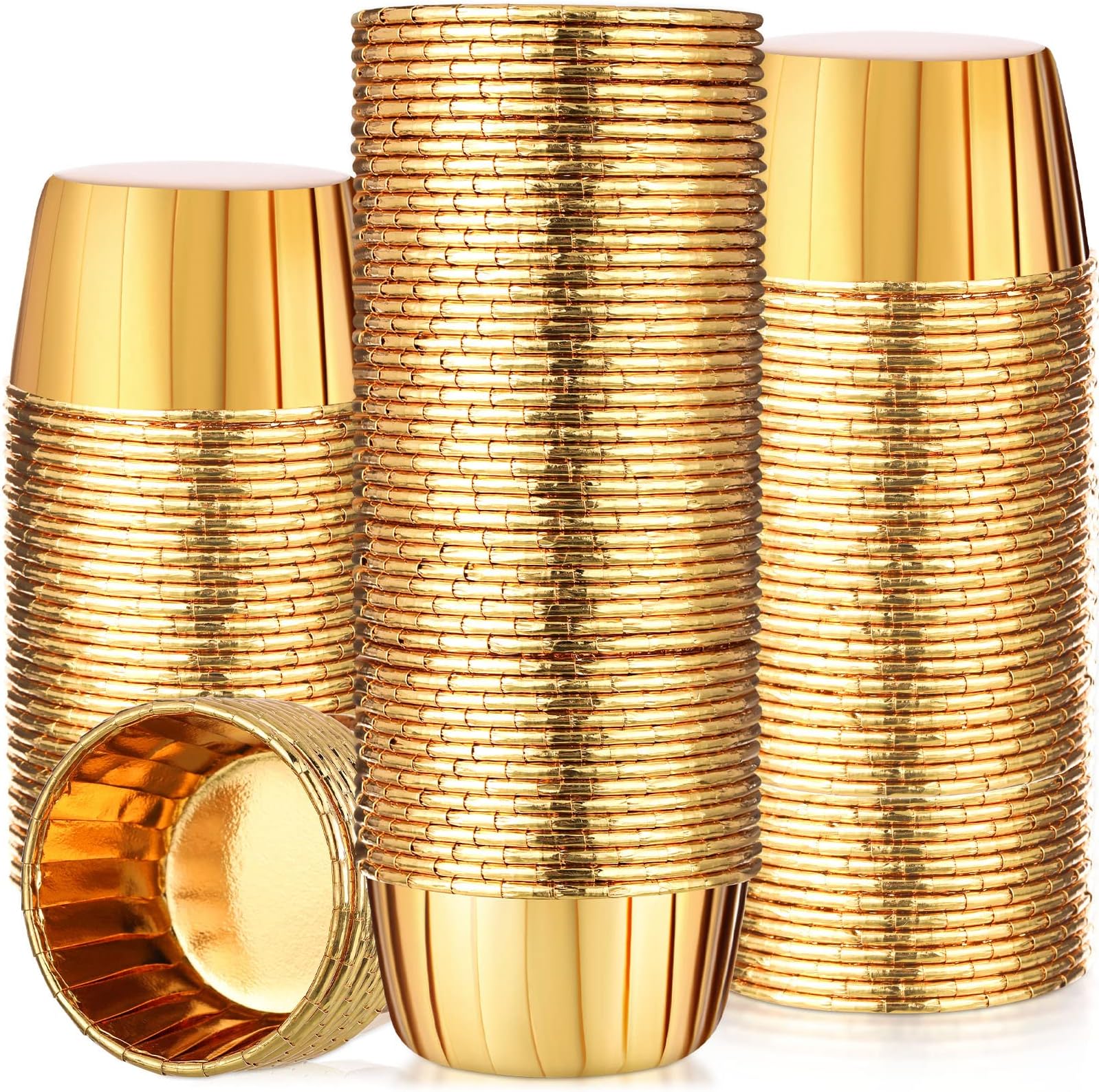 Amazon.com: Gold Foil Metallic Paper Baking Cups Muffin Cups Cupcake ...